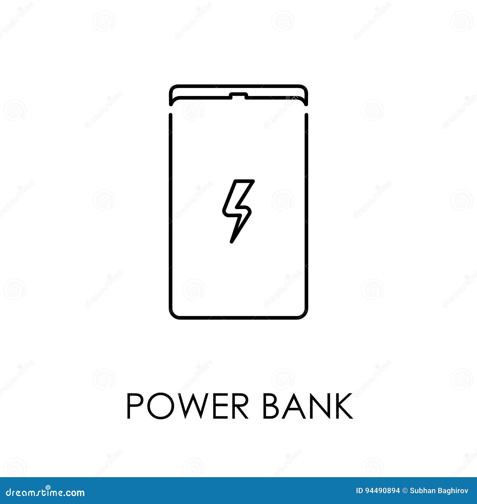 Power Bank Isolated On White Background. Blank Recharger For Design ...