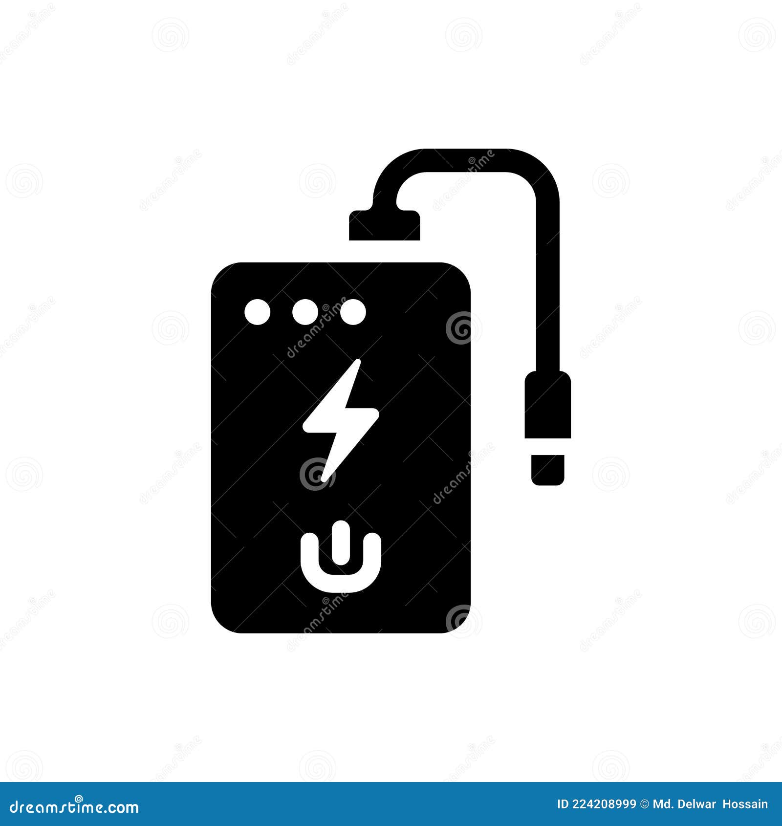 Power bank icon stock vector. Illustration of sign, power - 224208999