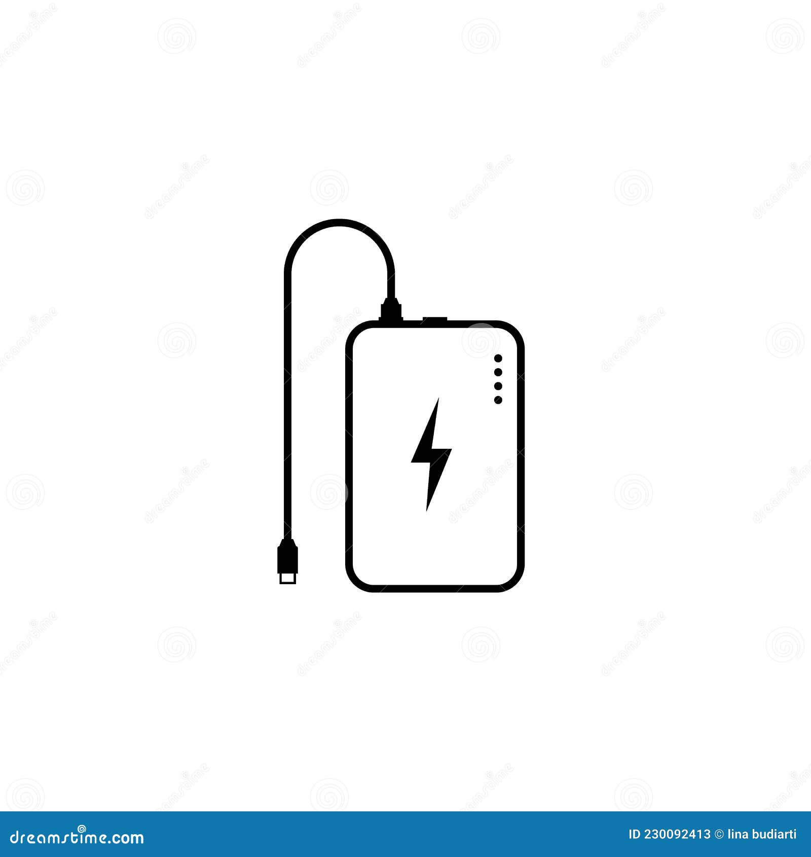 Power bank icon stock vector. Illustration of cable - 230092413