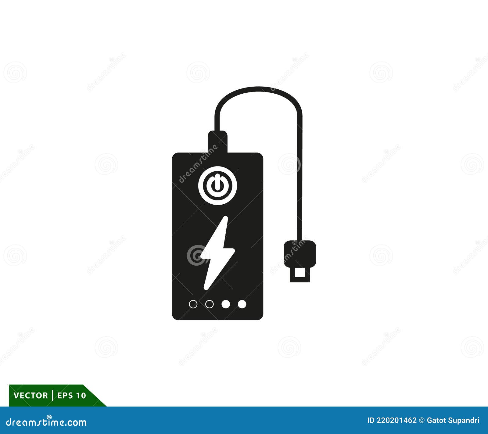 Power Bank Icon Vector Logo Template Stock Vector - Illustration of ...