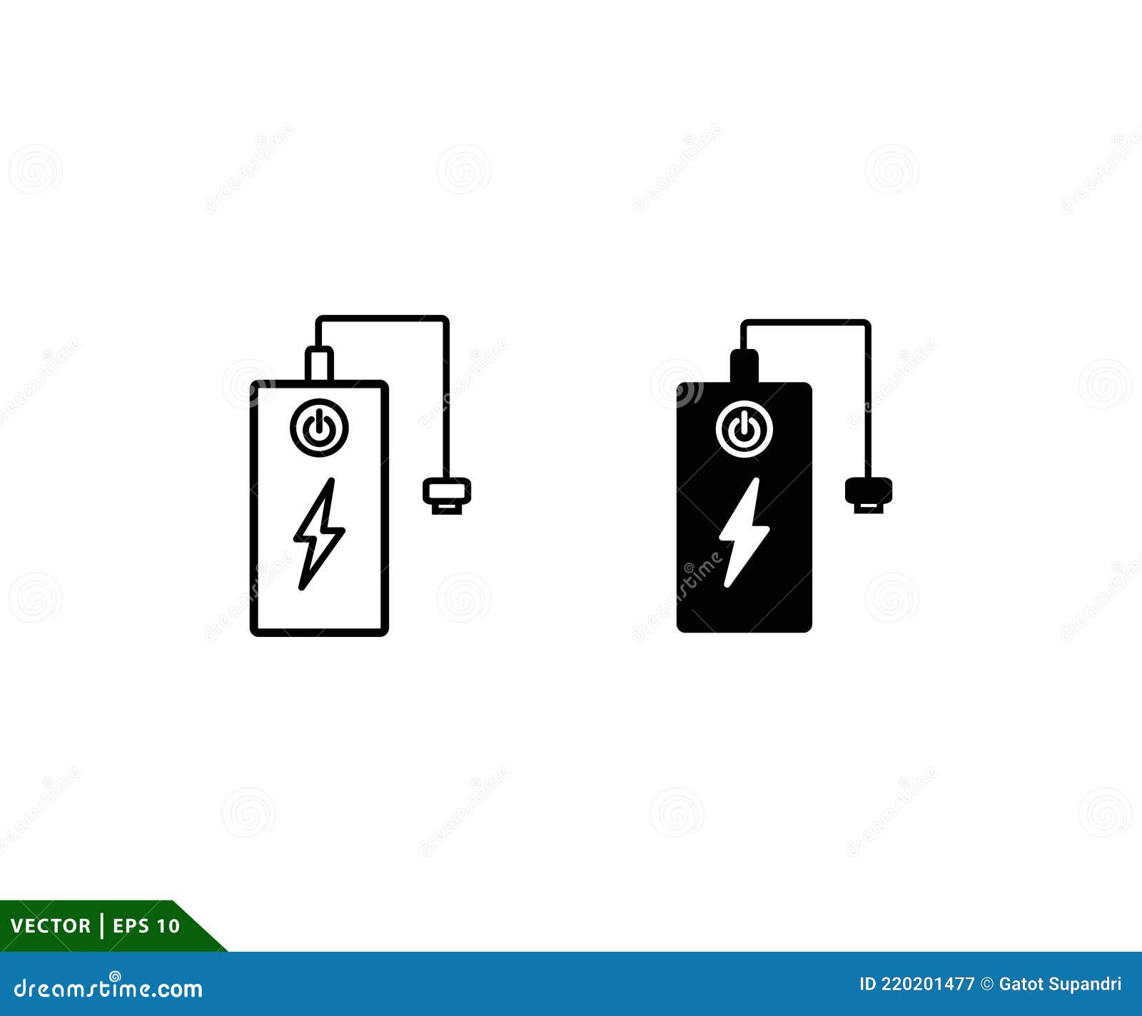 Power Bank Icon Vector Logo Template Stock Vector - Illustration of ...