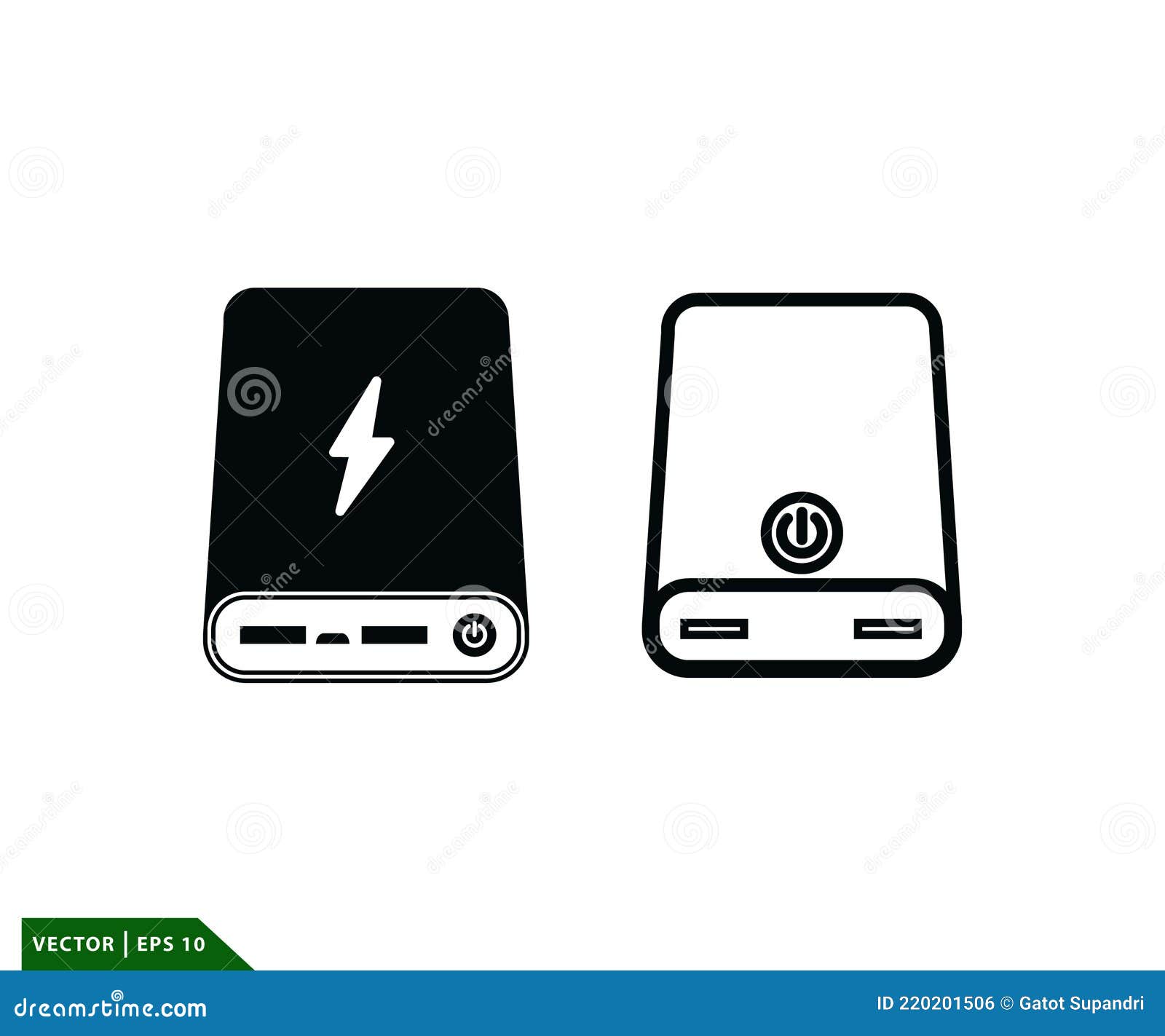 Power Bank Icon Vector Logo Template Stock Vector - Illustration of ...