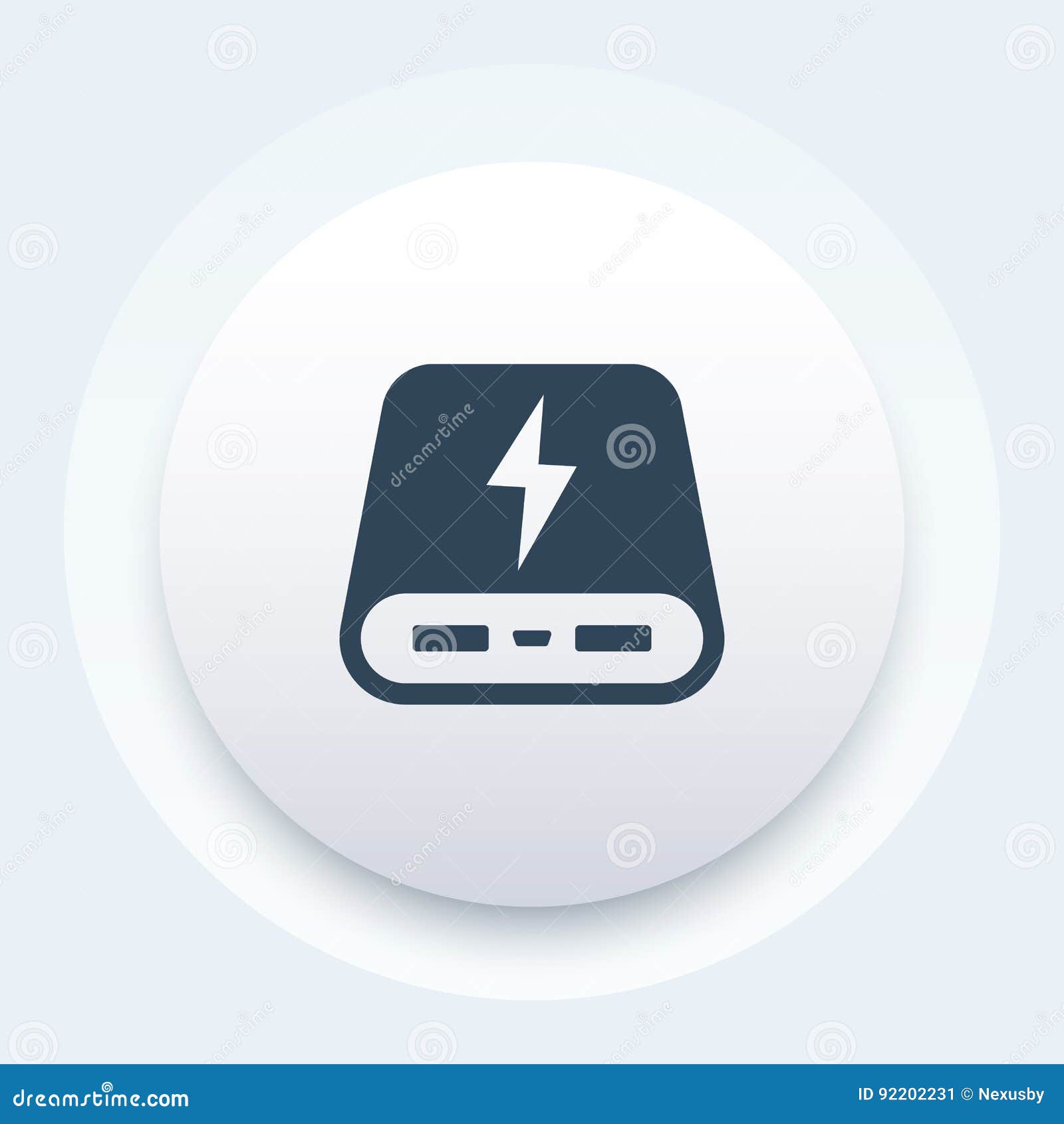 Power Bank Icon, Vector Sign Stock Vector - Illustration of button ...