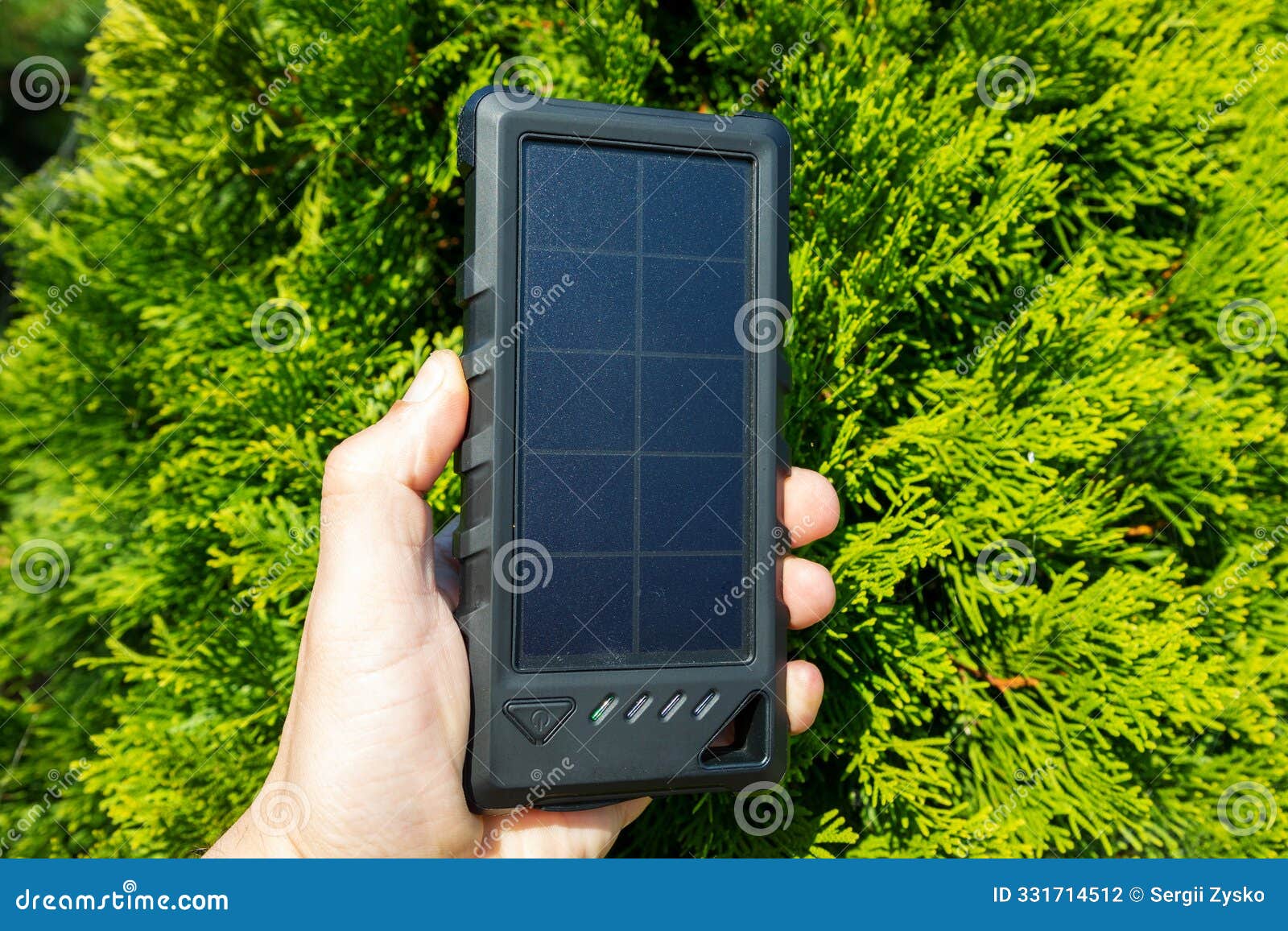 Power Bank on Solar Charging. Ecological Solar Energy Stock Photo ...