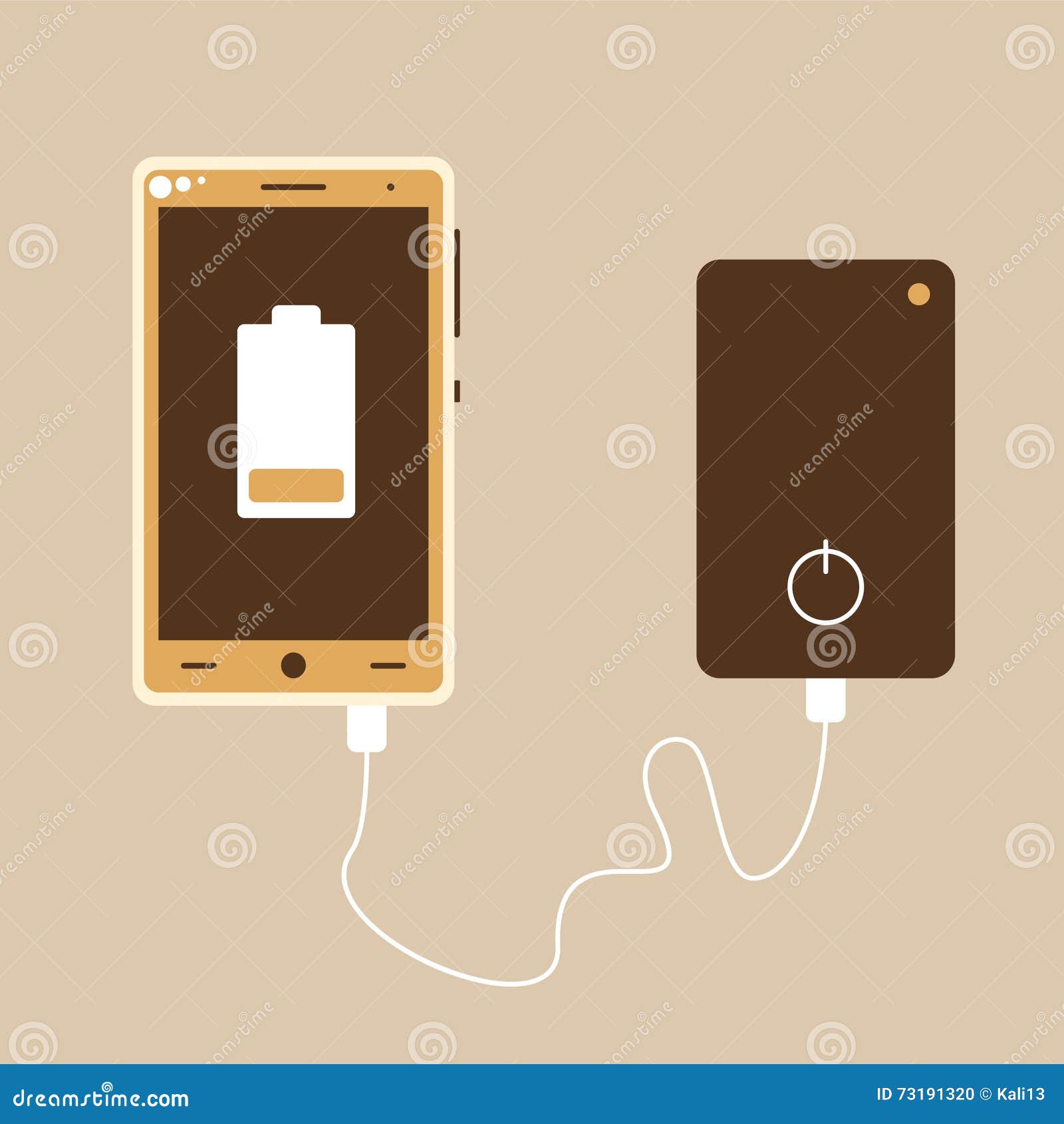 Power bank stock vector. Illustration of device, battery - 73191320