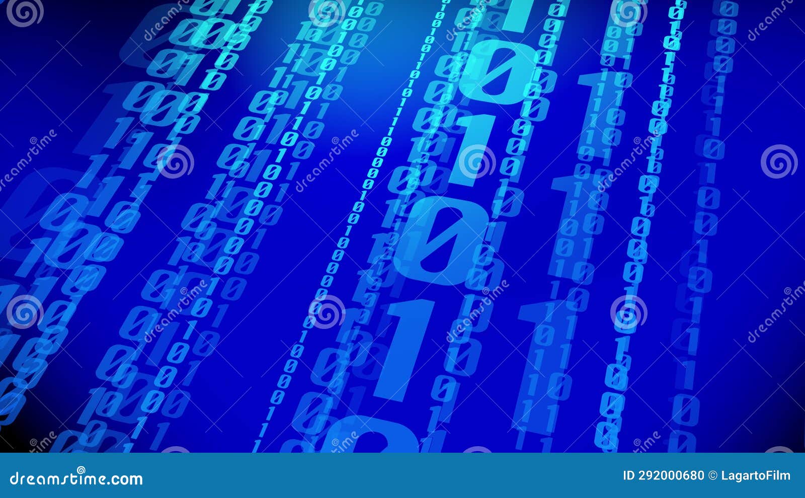 The Power of Binary Data Protecting Cyber Space with Blue Background ...