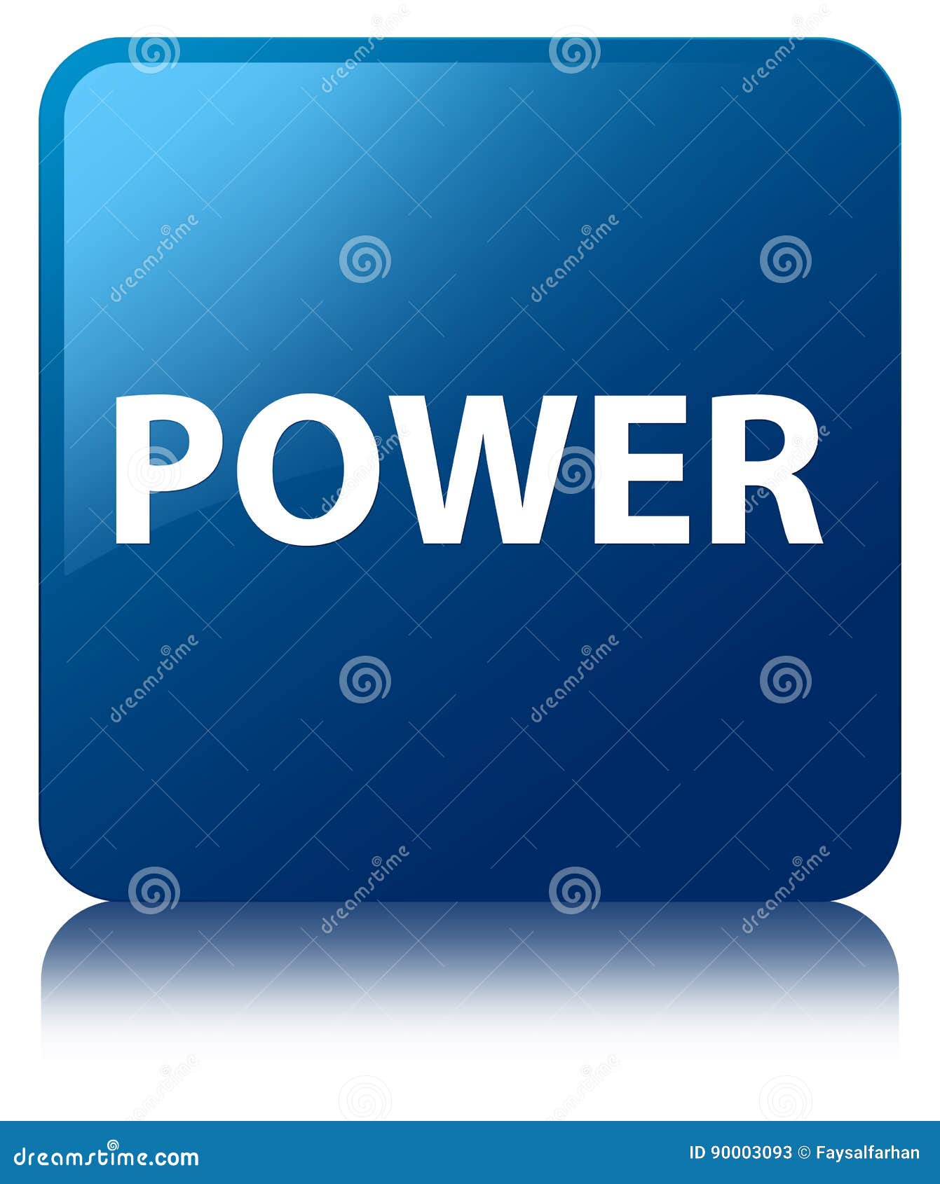 Power blue square button stock illustration. Illustration of button ...