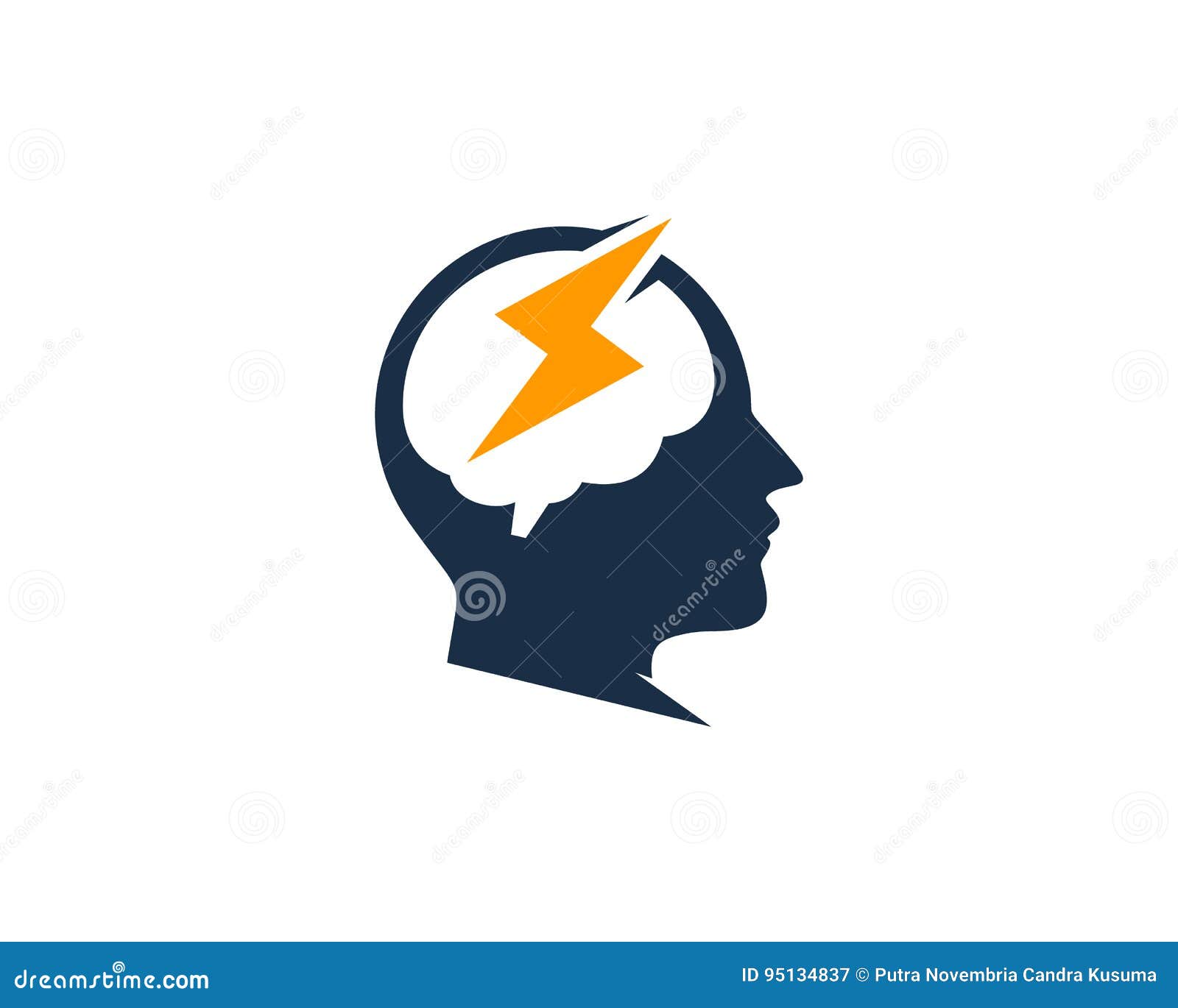 Power Brain Icon Logo Design Element Stock Vector - Illustration of ...