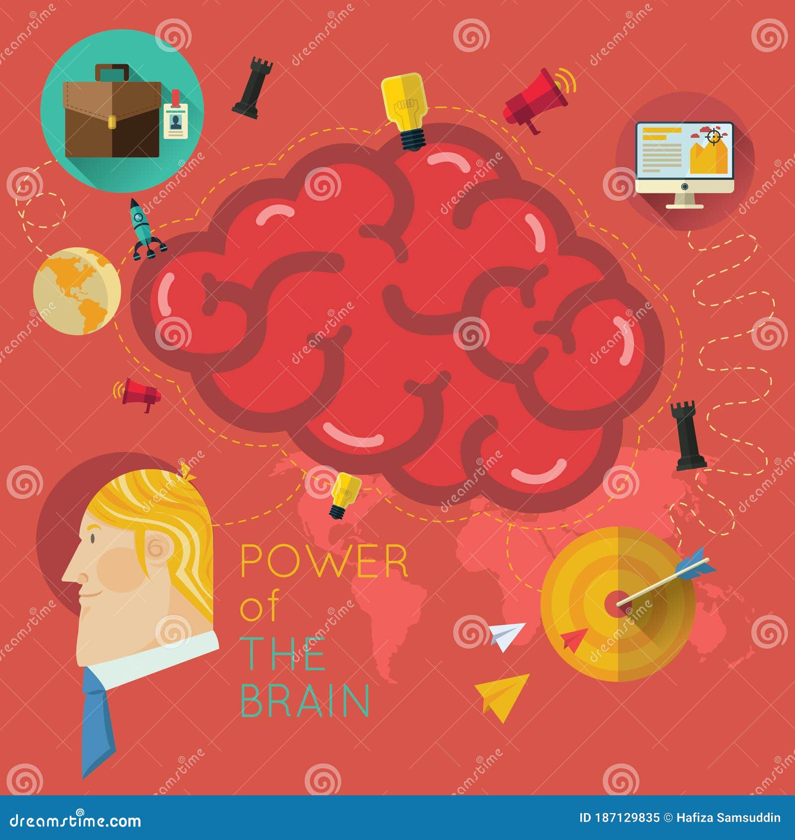 Power of the Brain Infographic. Vector Illustration Decorative Design ...