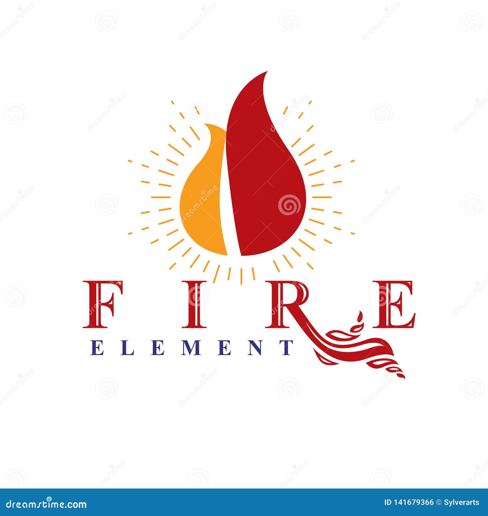 The Power of Burning Flame, Fire Element Abstract Vector Logo . Stock ...