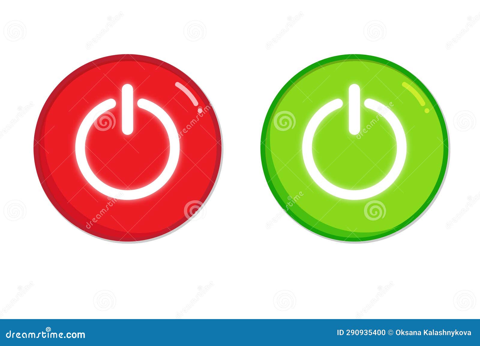 Power Button. Power Icon Button with Turn on and Off Buttons with Shut ...