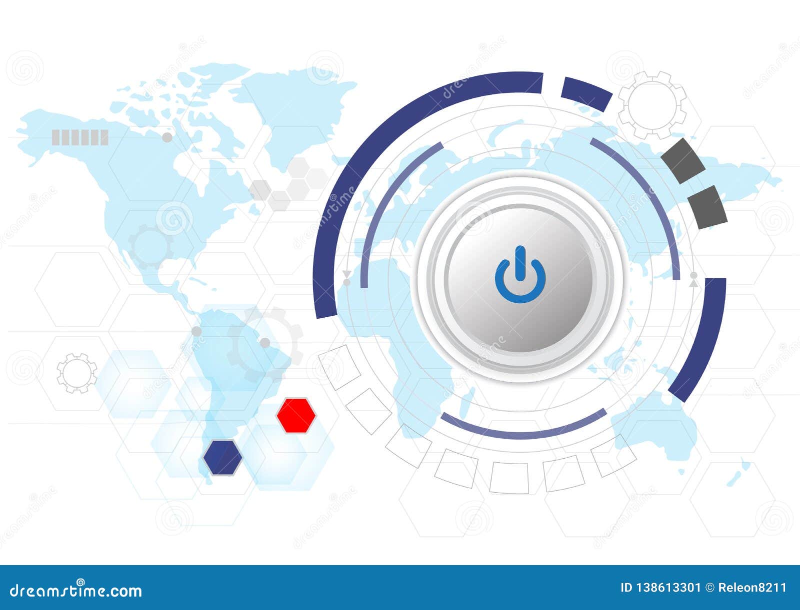 Power Button Abstract Technology Vector Background Stock Vector ...