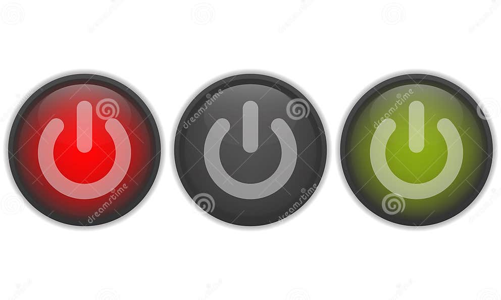 Power Button in Active, Inactive and Stanby State Stock Illustration ...