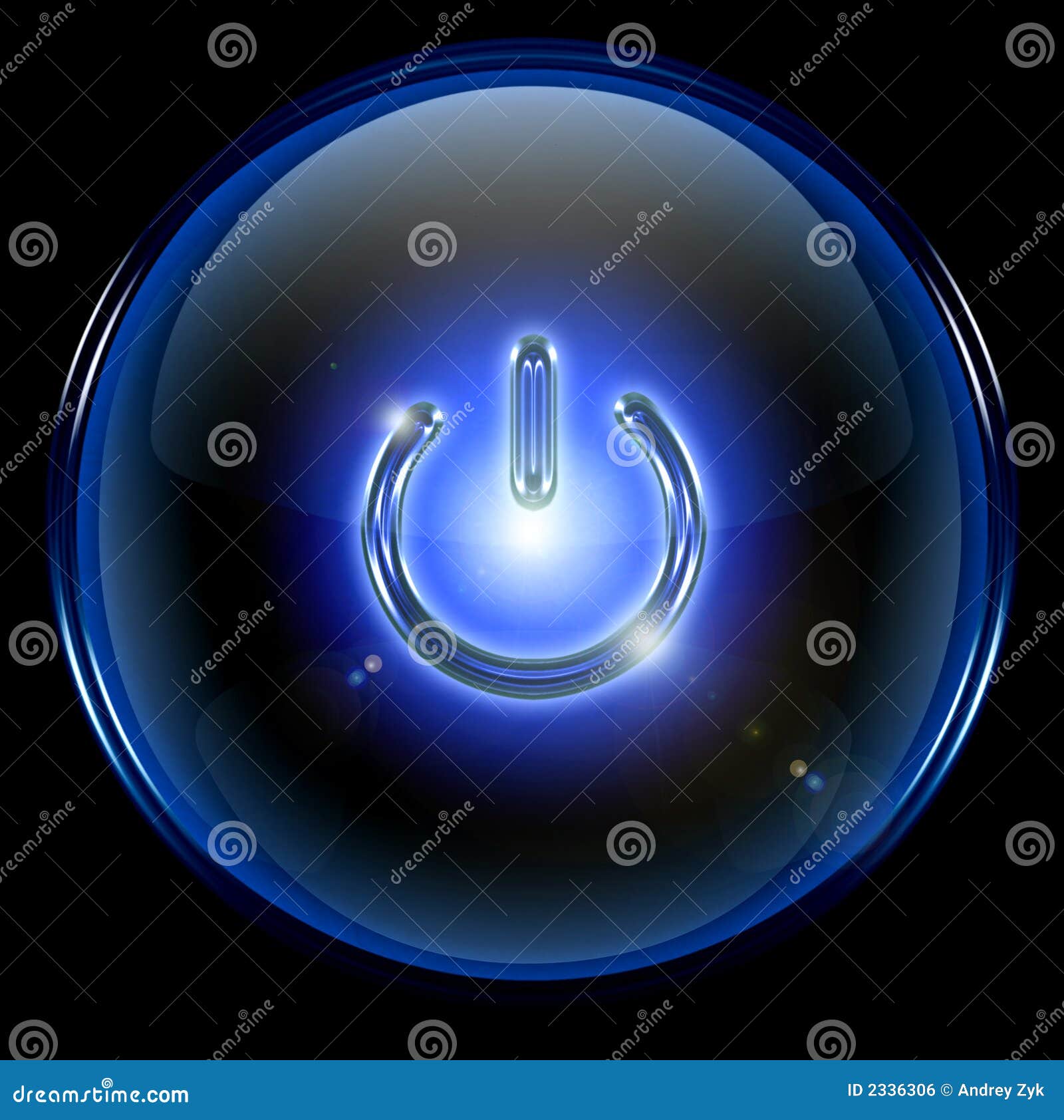 Power button blue ilustração stock. Ilustração de poderoso - 2336306