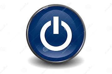 Power button blue stock vector. Illustration of button - 5837308