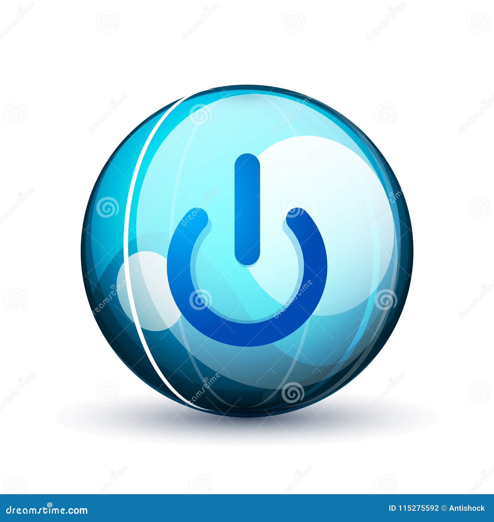 Power Button Blue Icon, Start Symbol Stock Vector - Illustration of ...