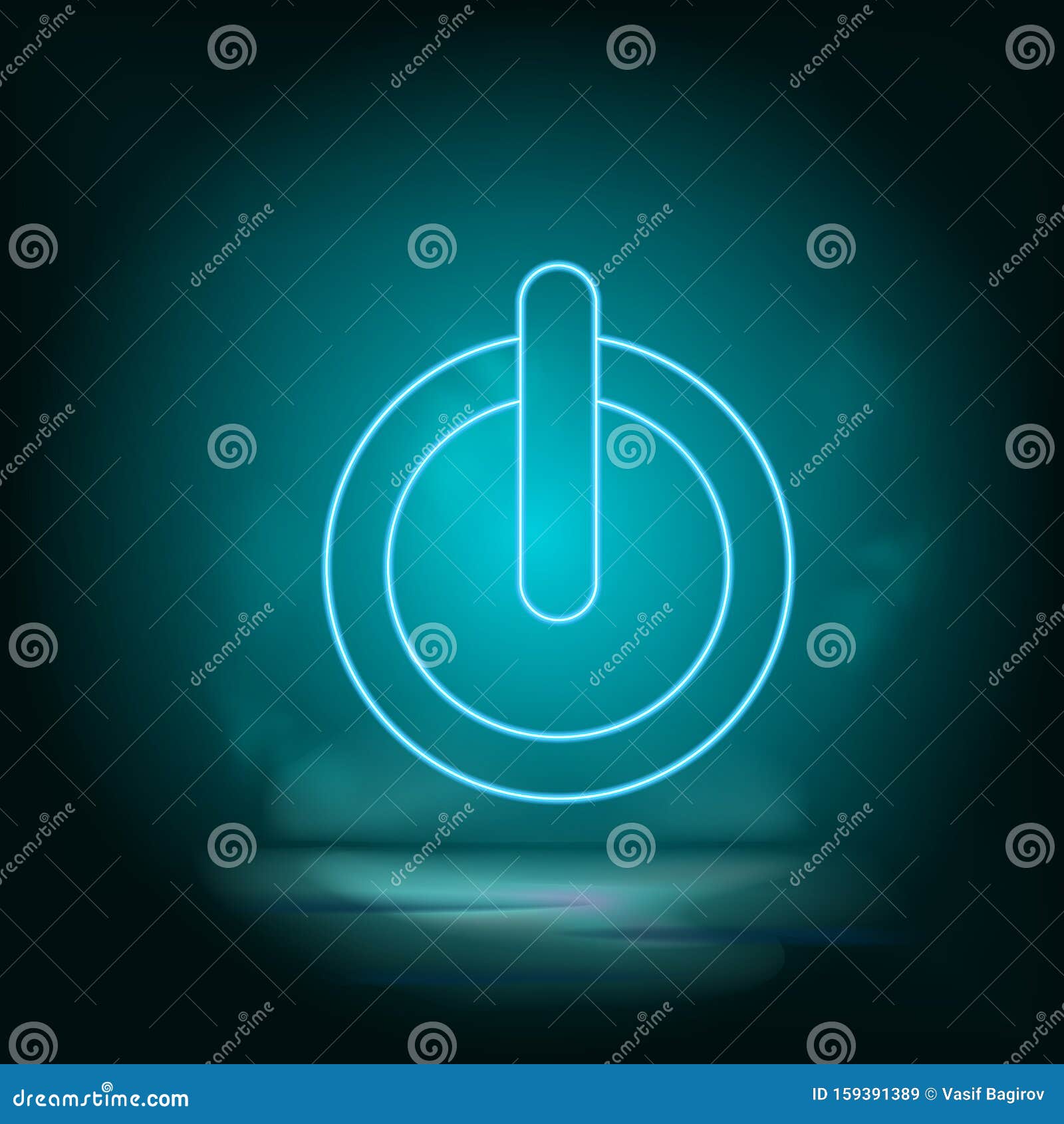 Power Button Blue Neon Icon. Simple Element Illustration from Map and ...