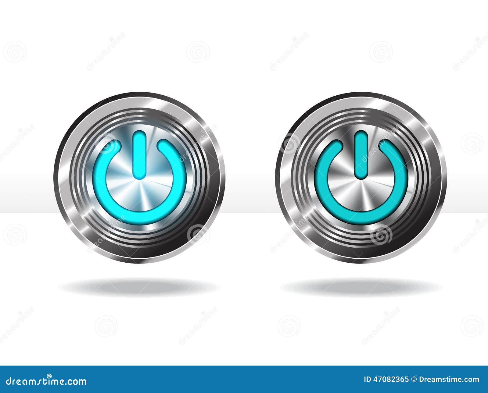 Power Button: Blue. Vector Illustration. Stock Vector - Illustration of ...