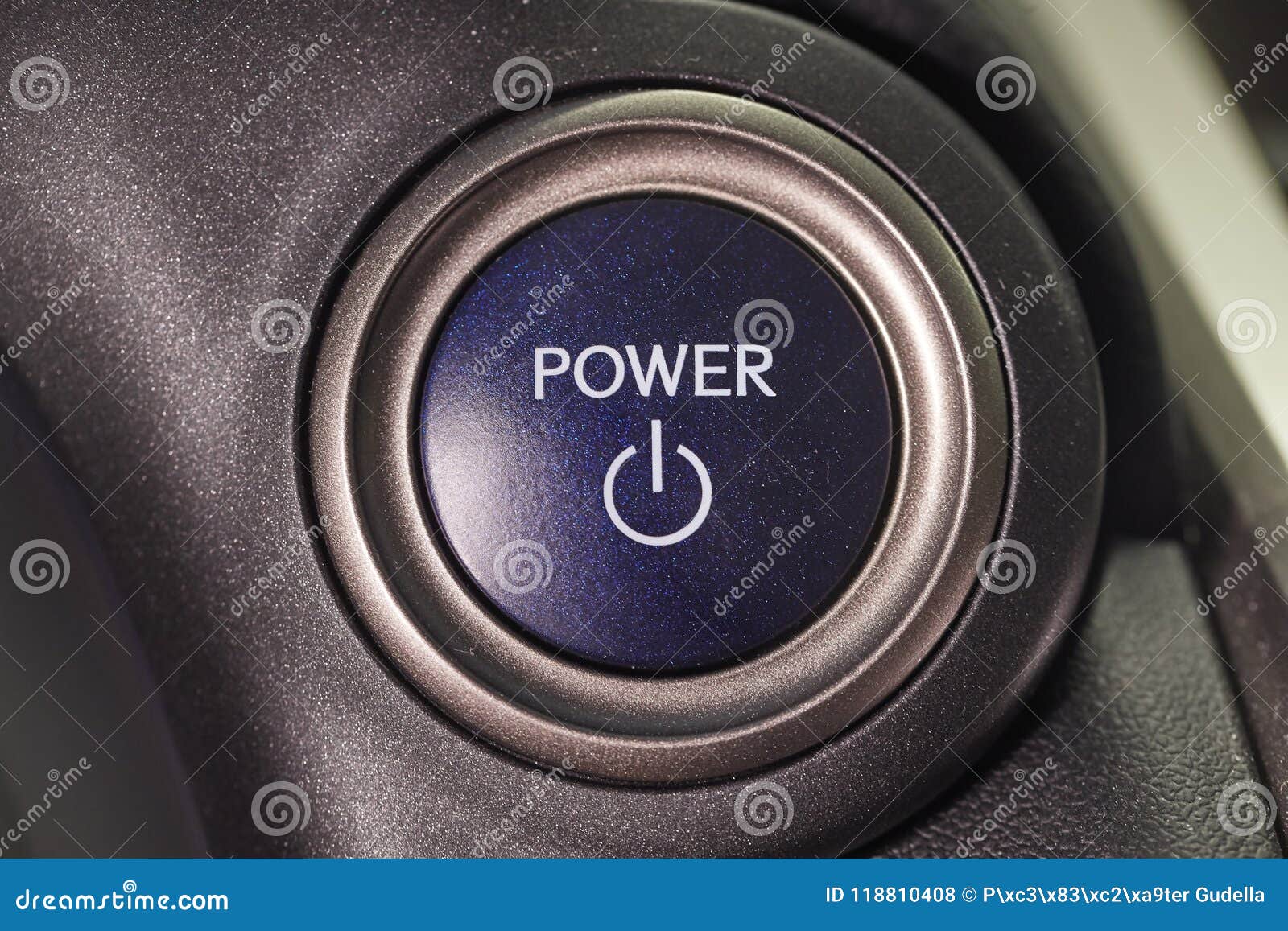 Power button of a car stock photo. Image of technology - 118810408