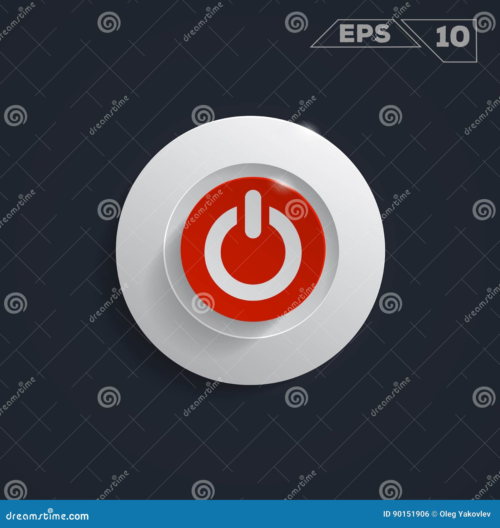 Power button circle icon stock vector. Illustration of press - 90151906