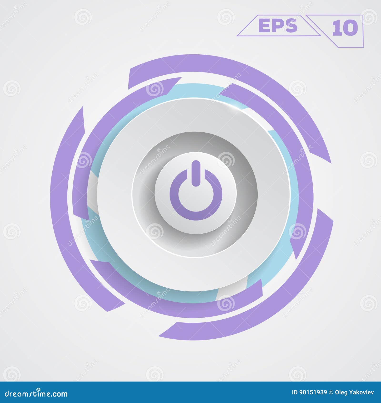 Power button circle icon stock vector. Illustration of covers - 90151939