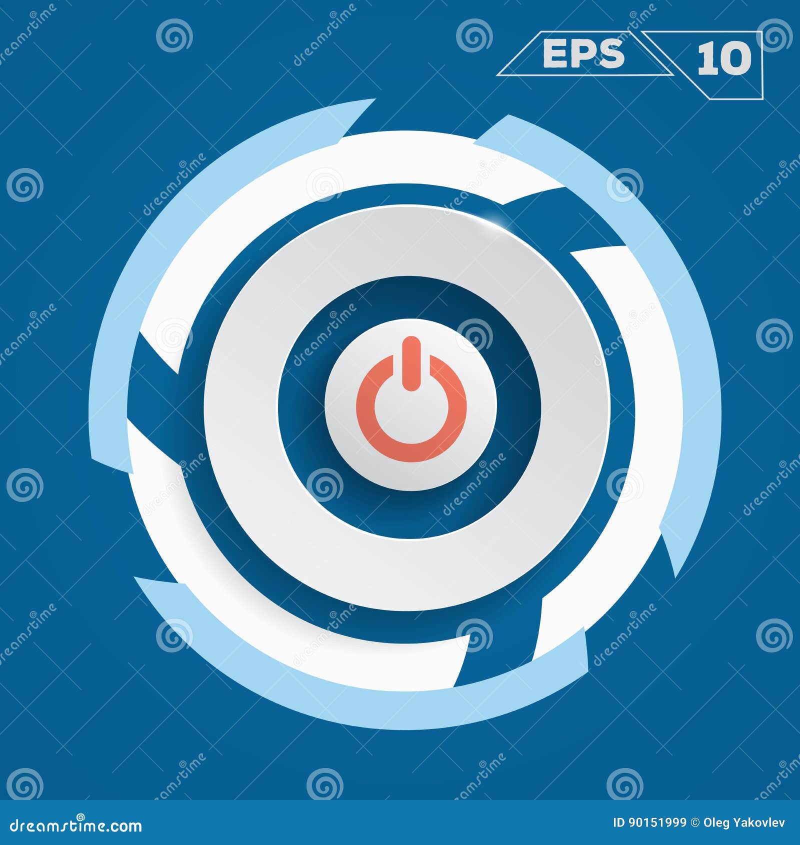 Power button circle icon stock vector. Illustration of posters - 90151999