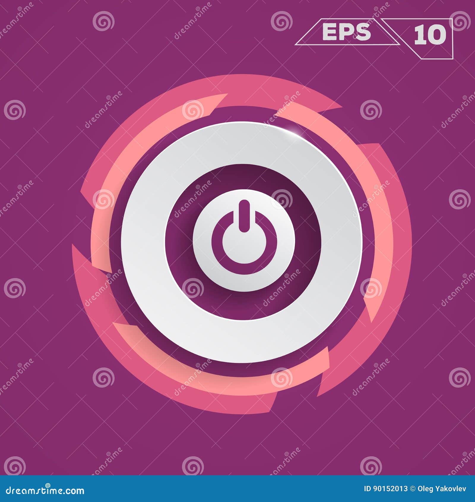 Power button circle icon stock vector. Illustration of flyers - 90152013