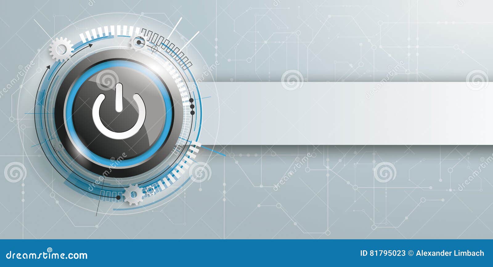 Power Button Circuit Board Banner Stock Vector - Illustration of banner ...