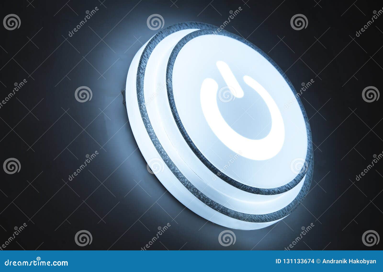 Power Button on Circular White Glow. Stock Photo - Image of bright ...