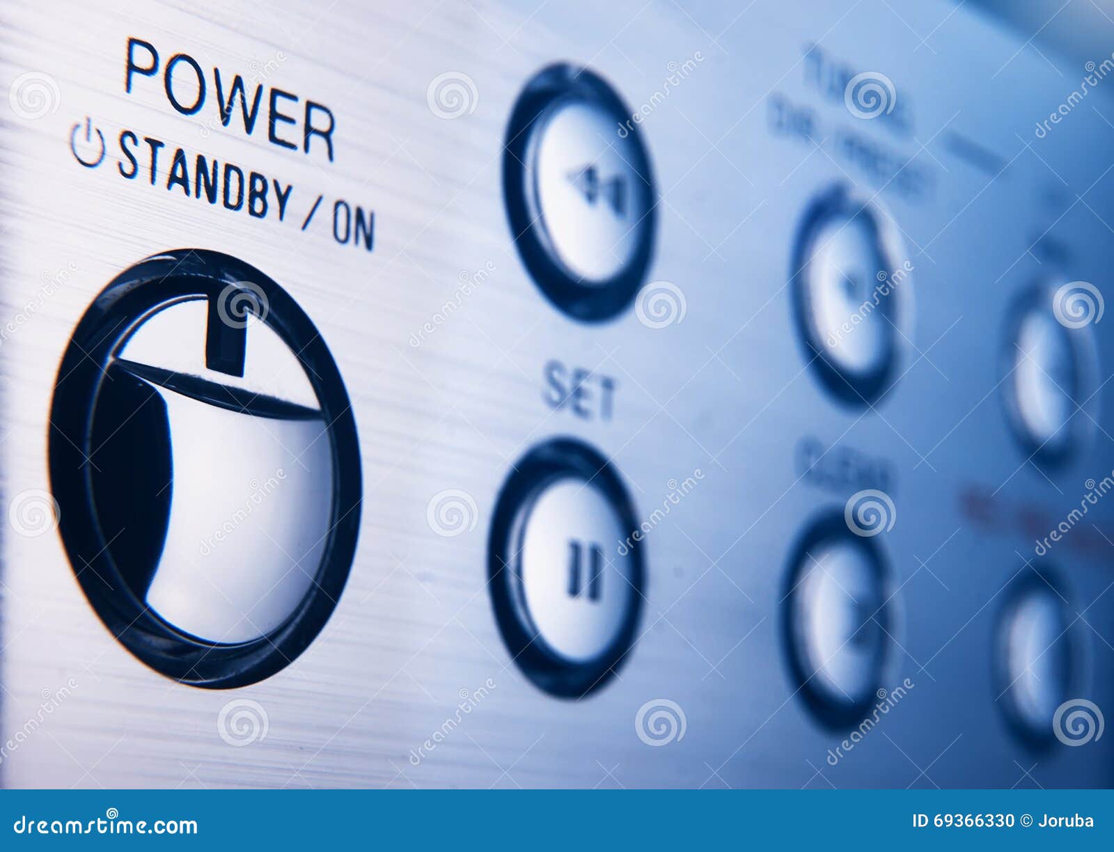 Power Button on Control Panel Stock Photo - Image of close, panel: 69366330