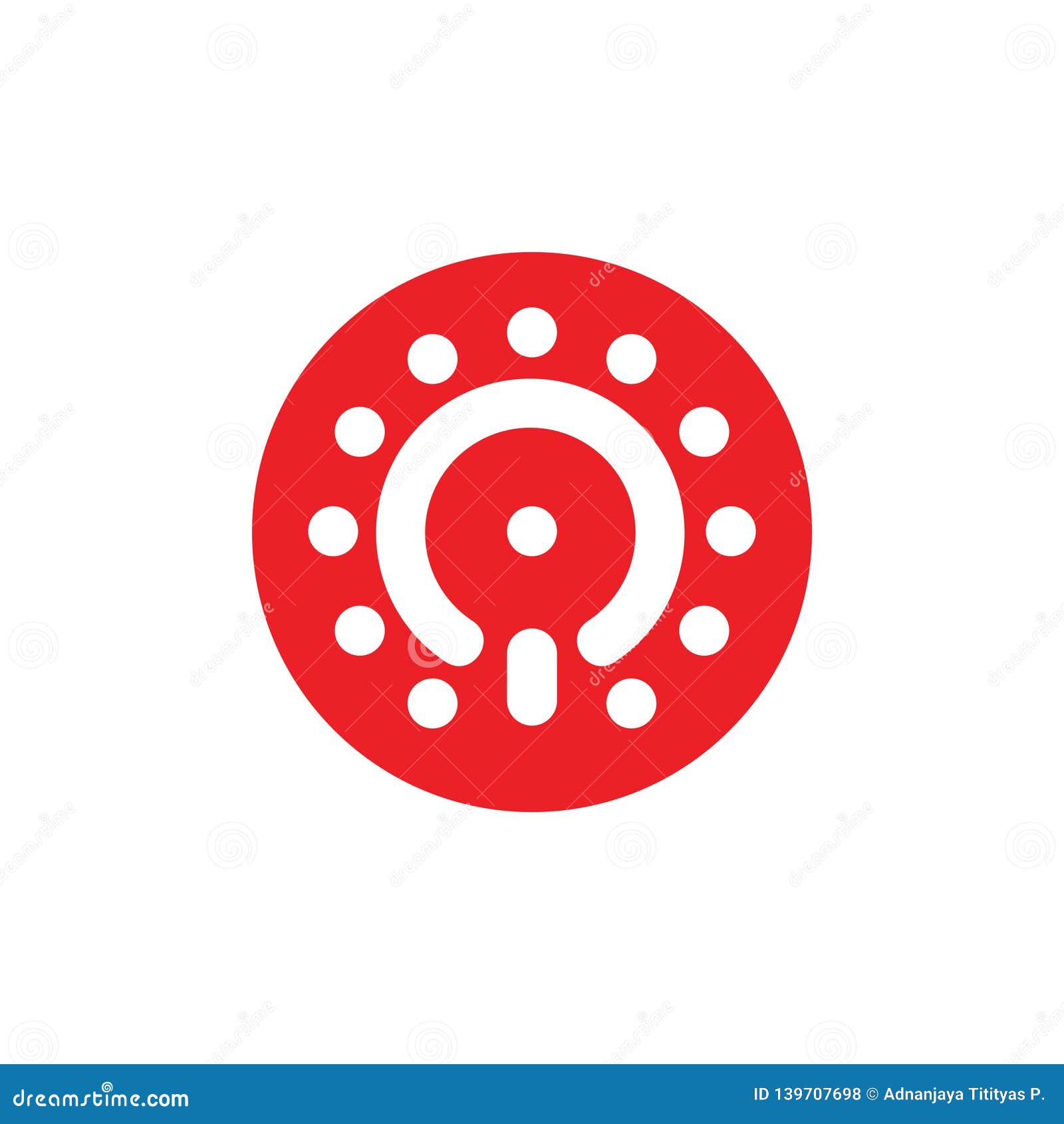 Power Button Dots Design Circle Logo Vector Stock Vector - Illustration ...