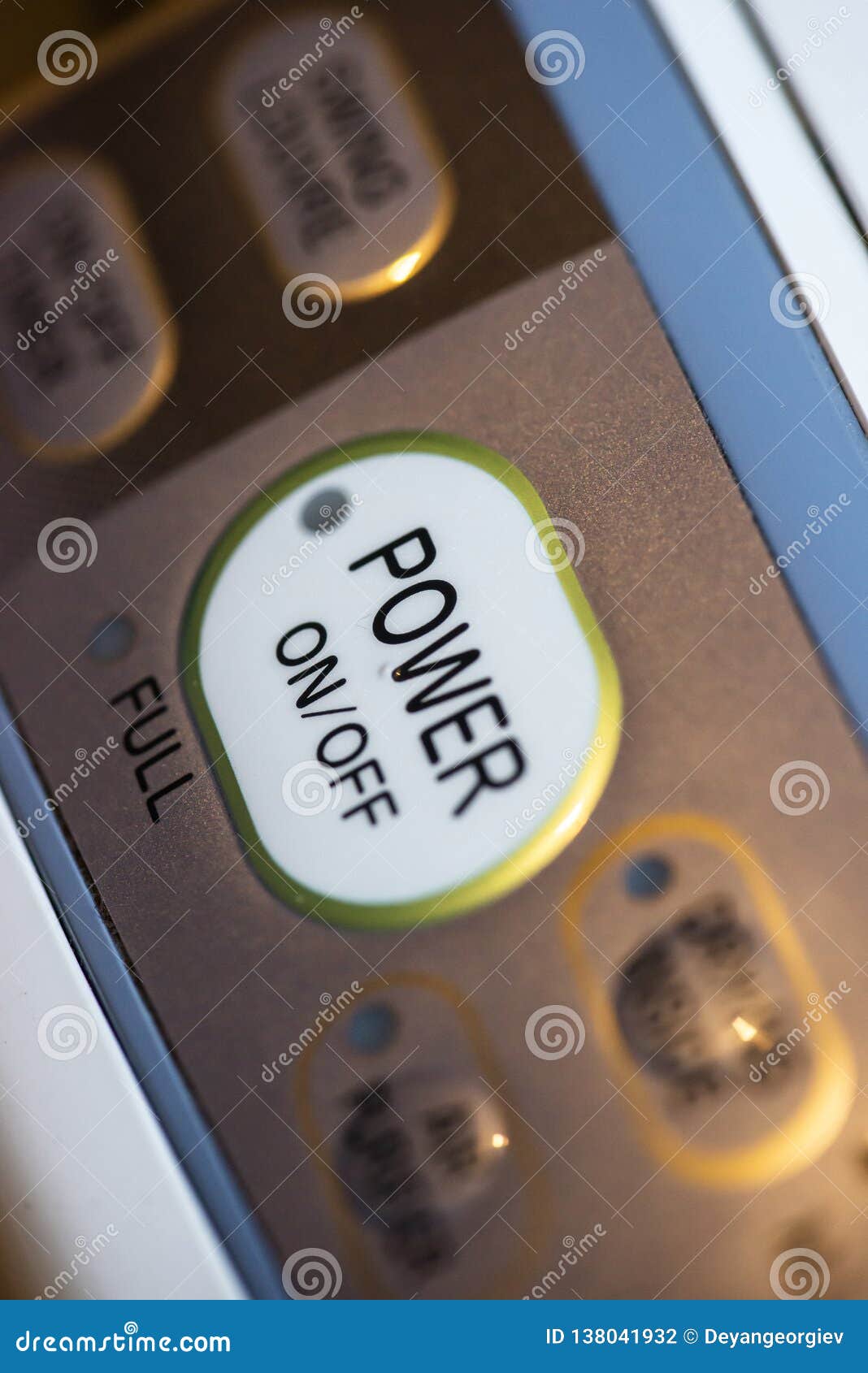 Power on Button on Electrical Device. Close Up Button Stock Photo ...