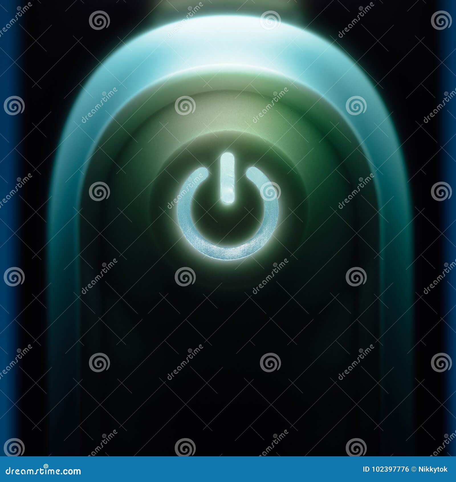 Power Button with Glow Illumination Stock Photo - Image of green, press ...
