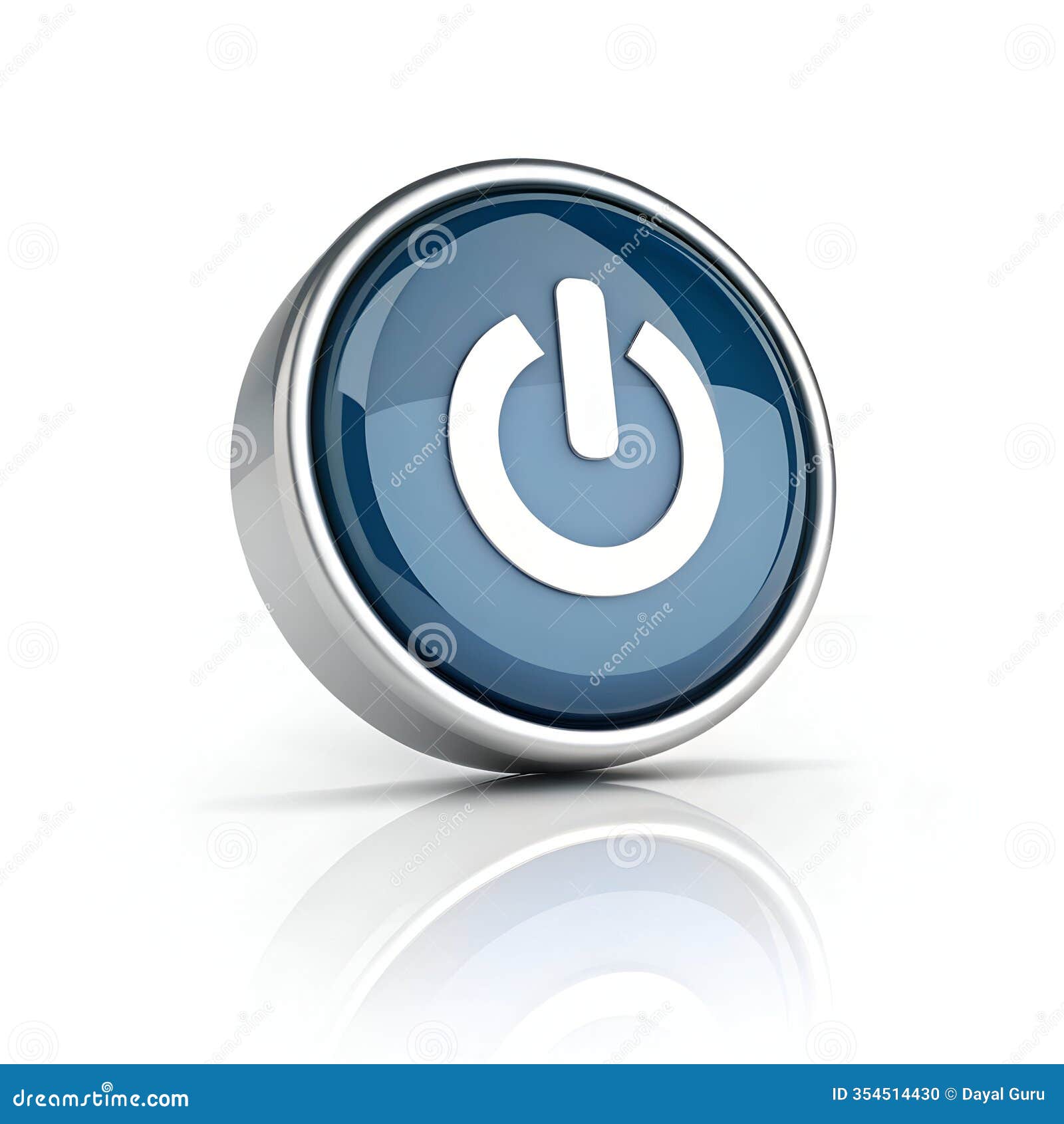 Power Button Icon with 3D Modern Style Isolated on White Background ...
