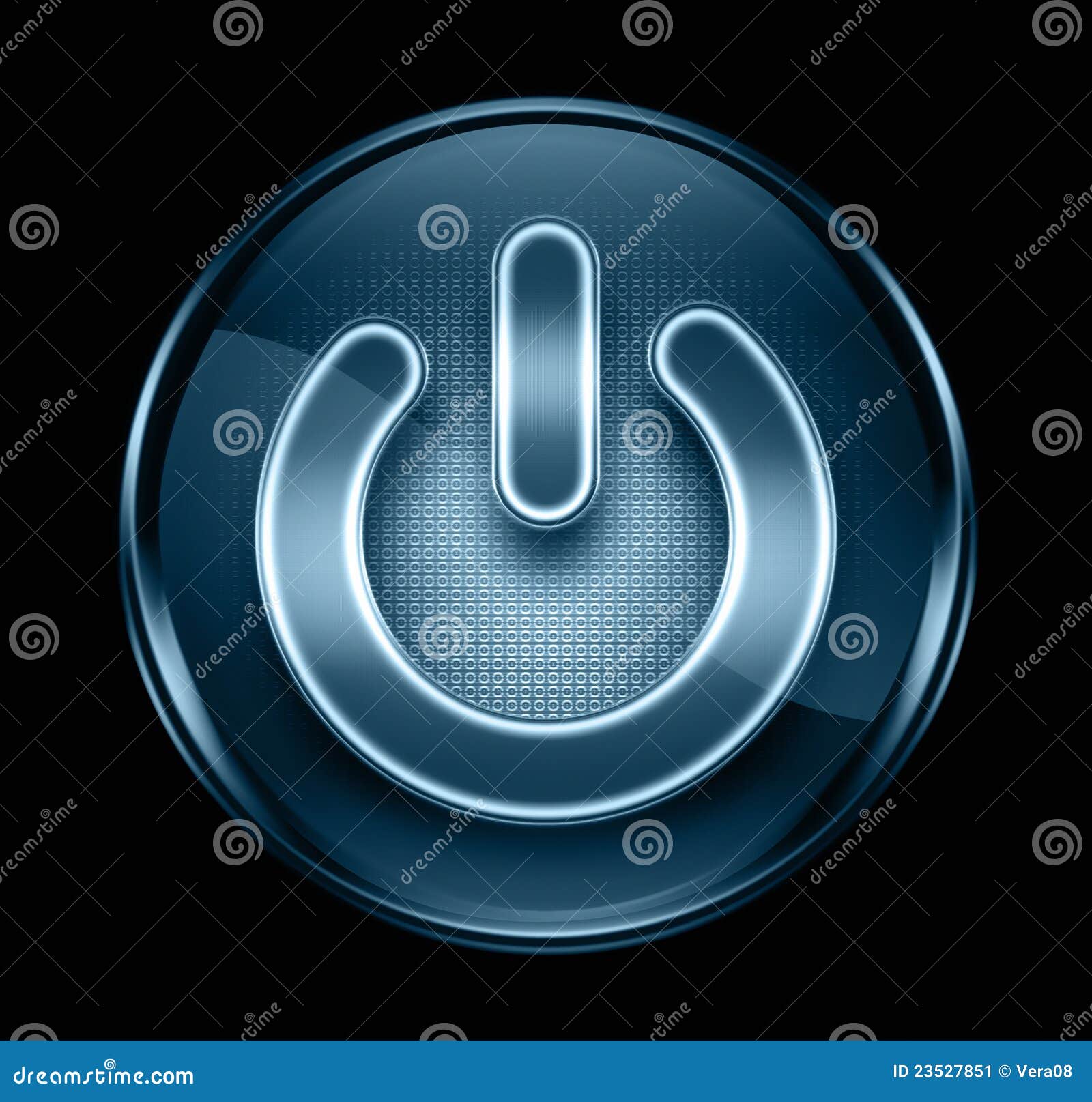 Power Button Icon Dark Blue. Stock Illustration - Illustration of ...