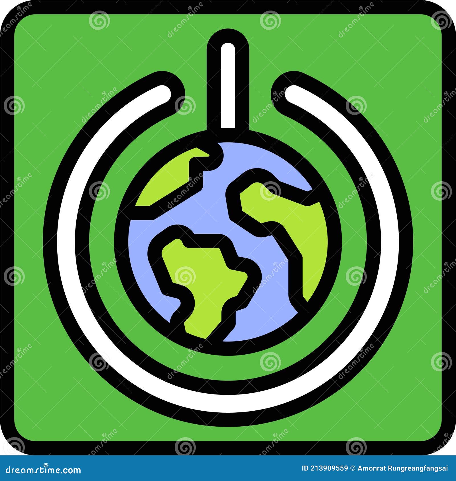 Power Button Icon, Earth Day Related Vector Stock Vector - Illustration ...