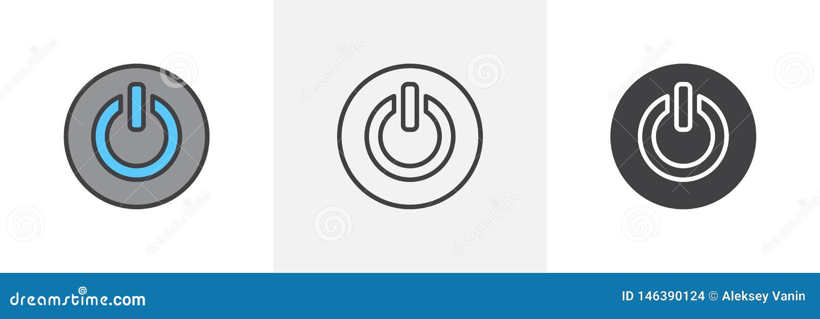 Power button icon stock vector. Illustration of filled - 146390124