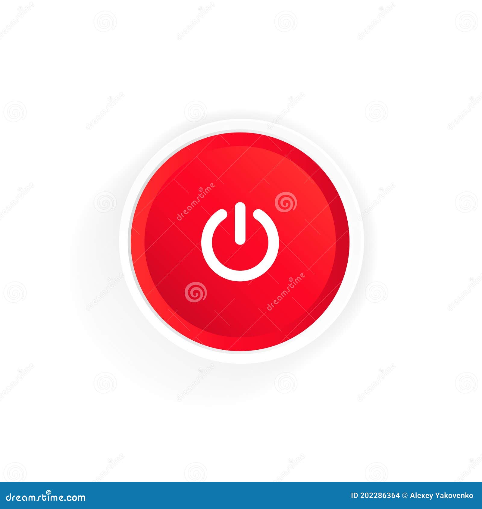 Power on Button Icon. Red Button Power. Push-button Power of Stock ...