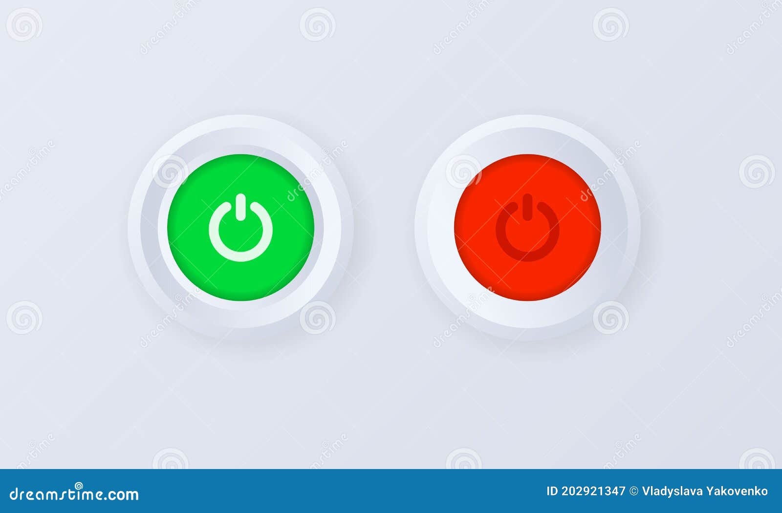 Power on Button Icon Set. Button, Sign, Badge in 3d Style. Power Off ...