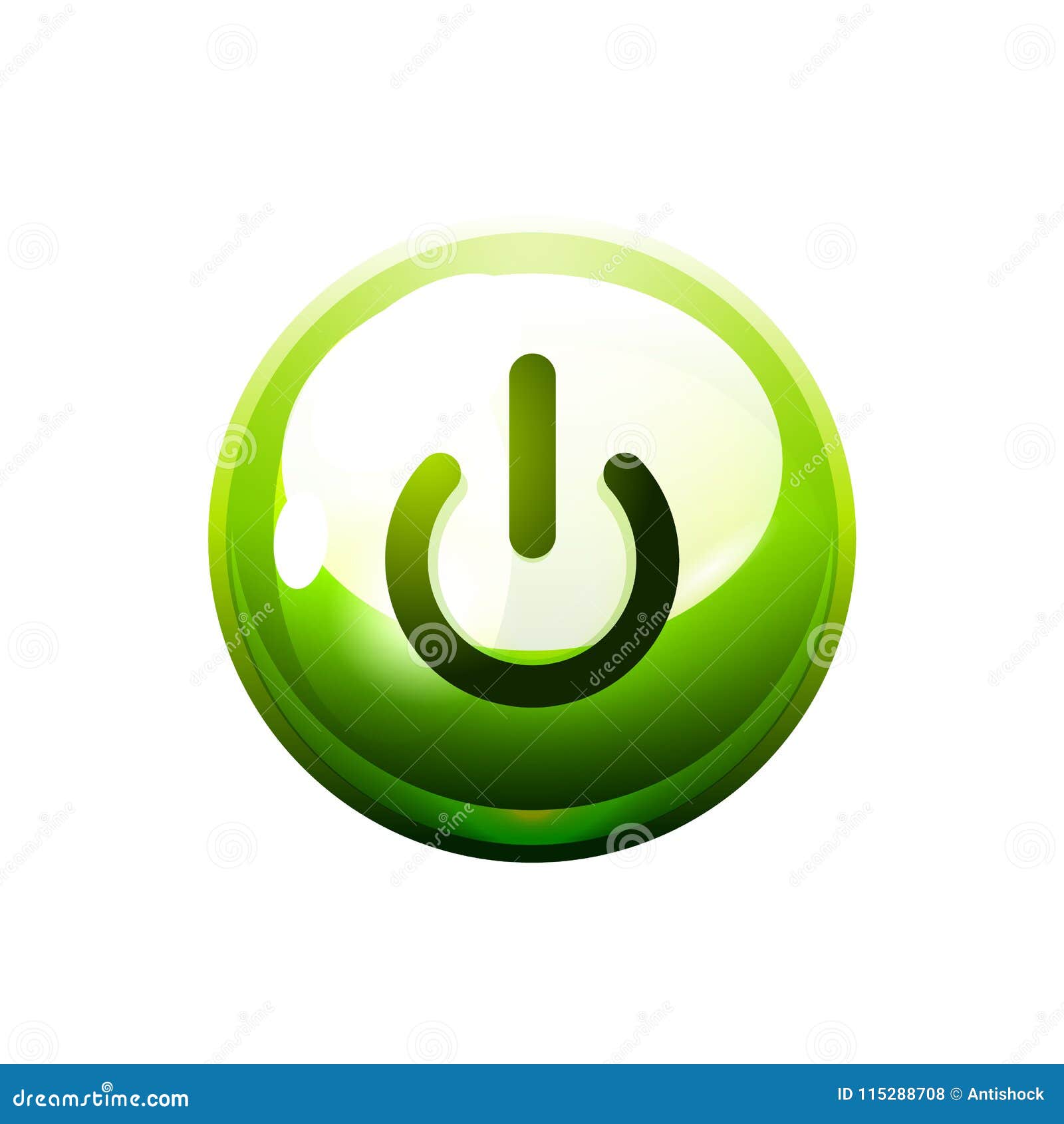 Power Button Icon, Start Symbol Stock Vector - Illustration of push ...