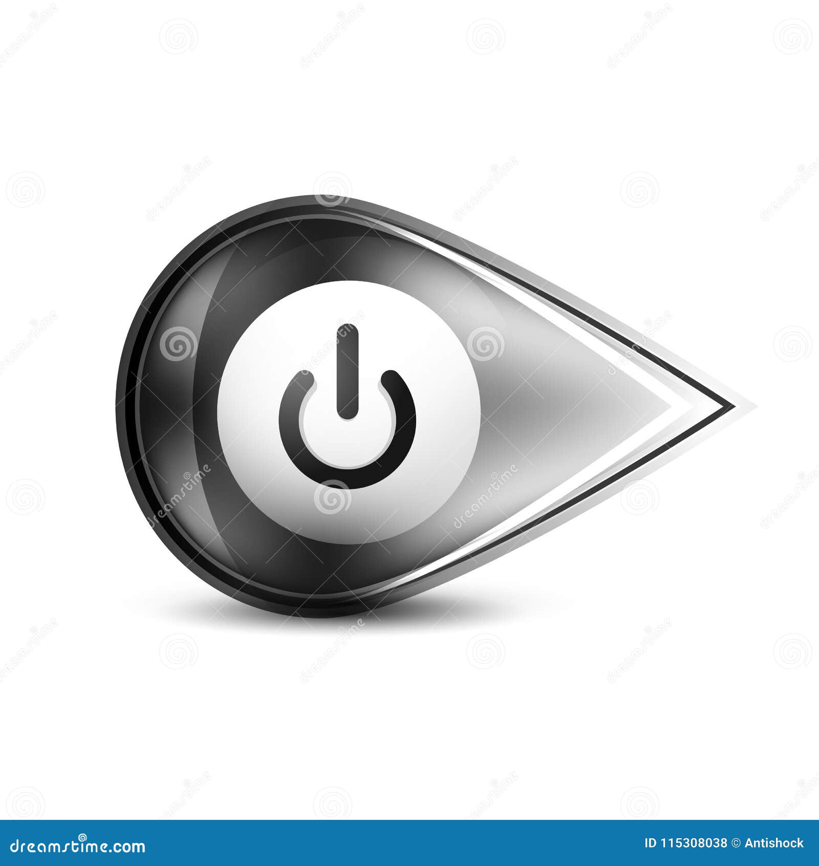 Power Button Icon, Start Symbol Stock Vector - Illustration of ...