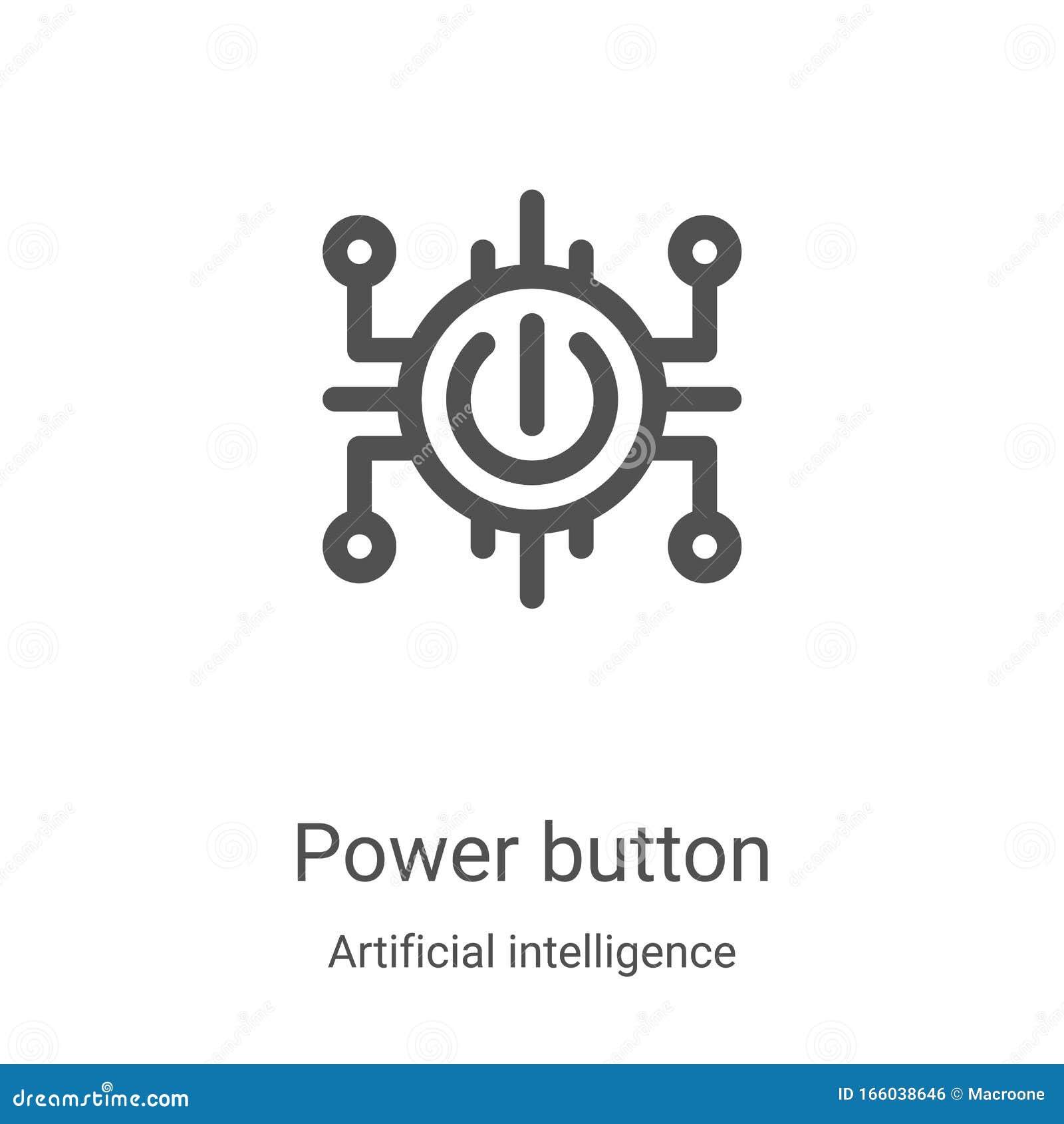 Power Button Icon Vector from Artificial Intelligence Collection. Thin ...