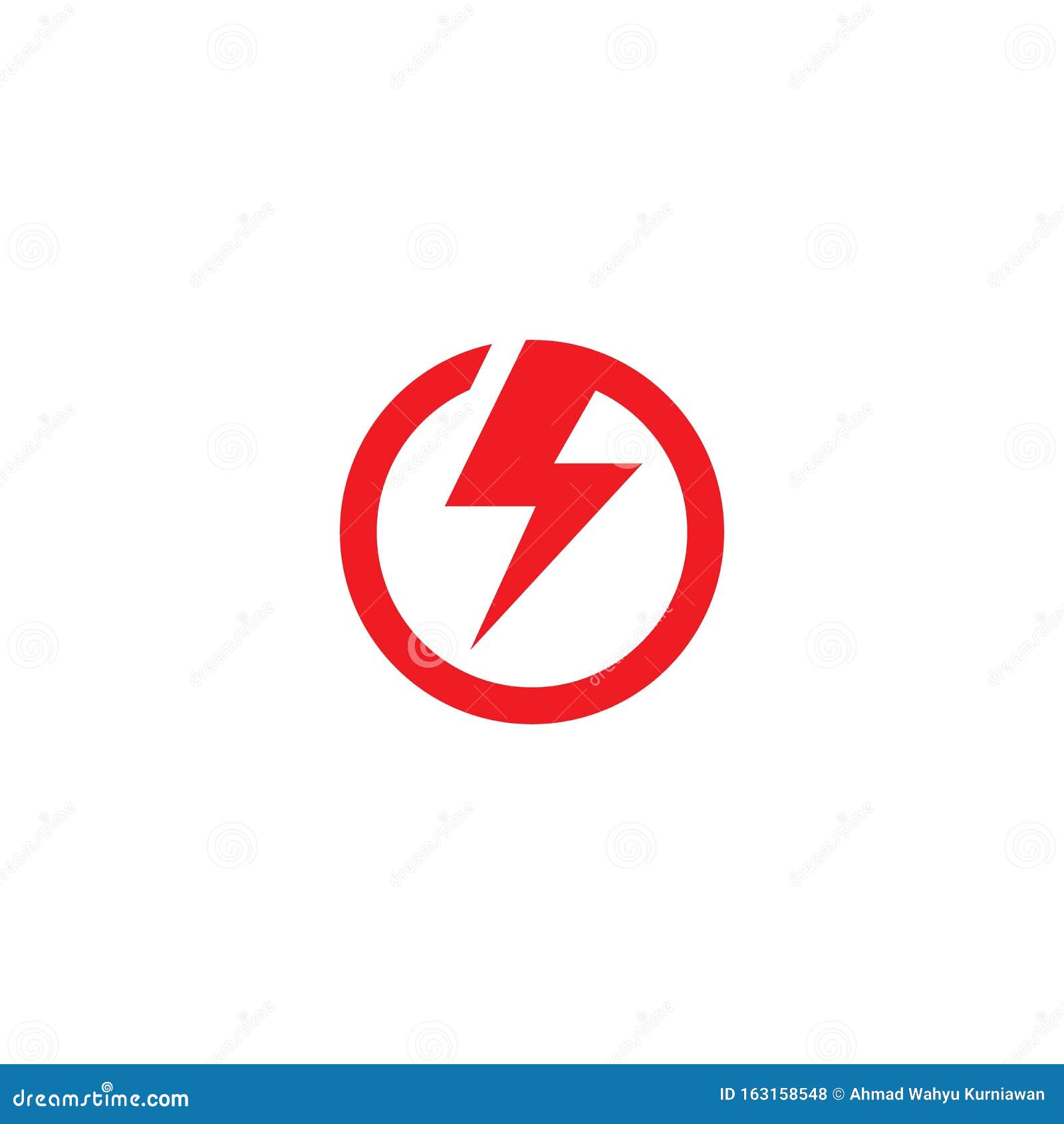 Power button icon stock vector. Illustration of lightning - 163158548