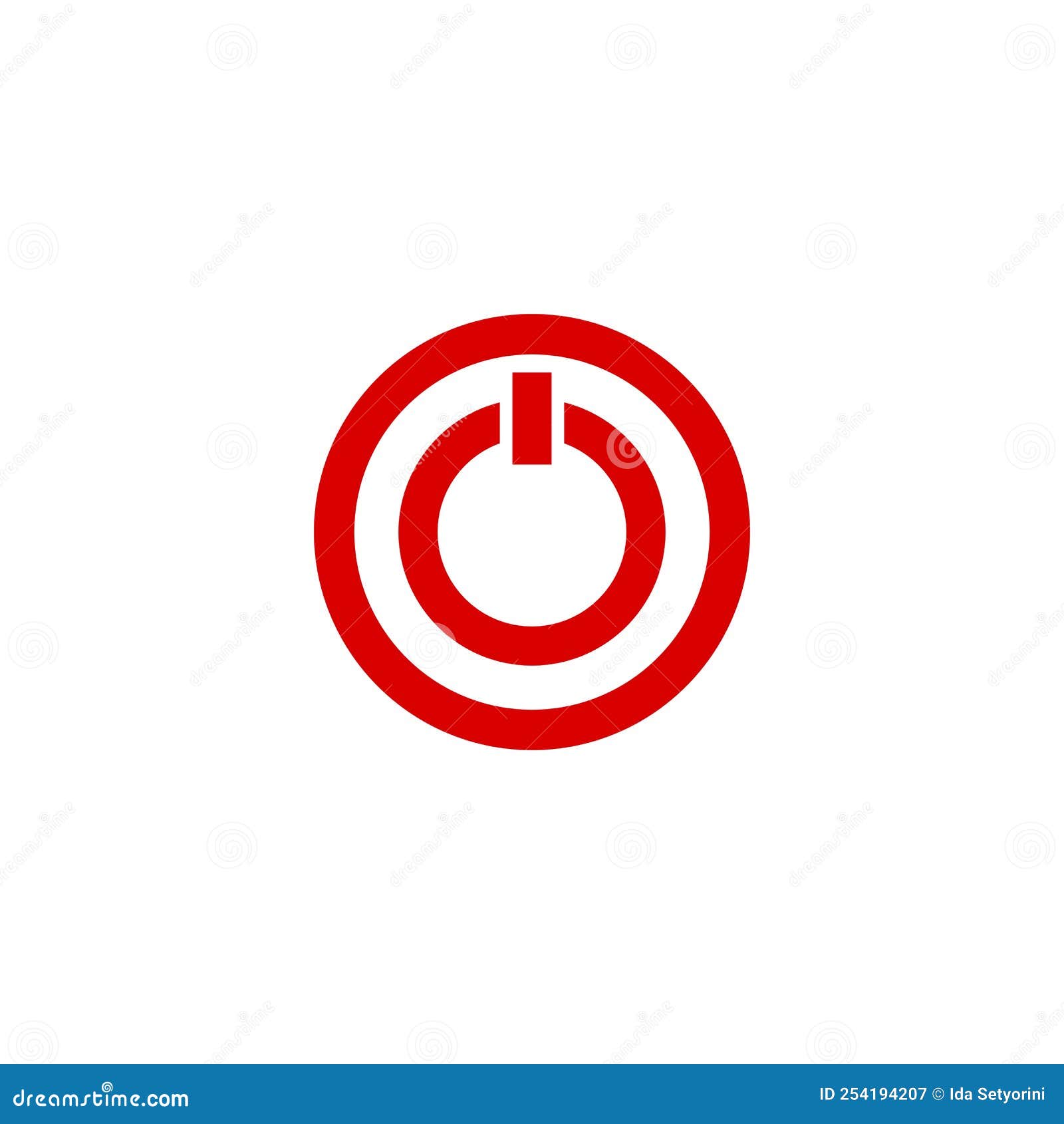 Power Button Icon Vector Template Stock Illustration - Illustration of ...