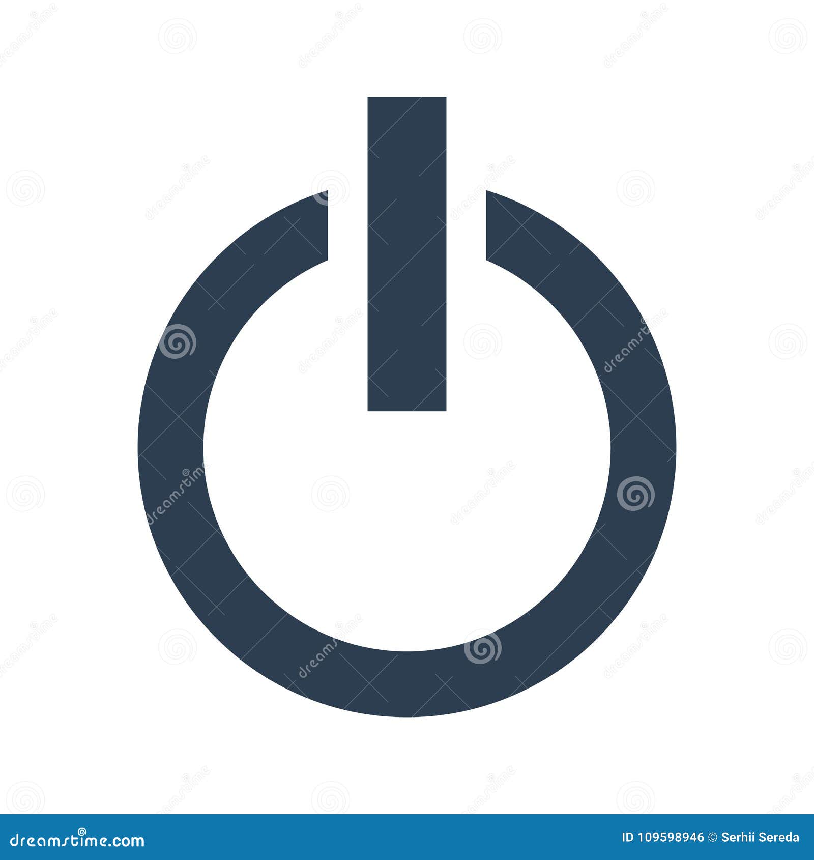 Power Button Icon on White Background. Stock Illustration ...