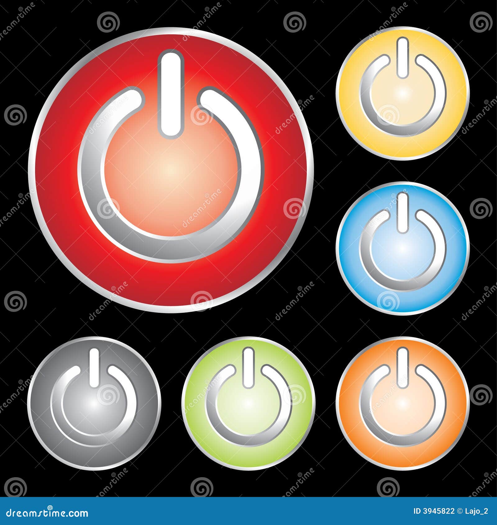 Power button icons stock vector. Illustration of icon - 3945822