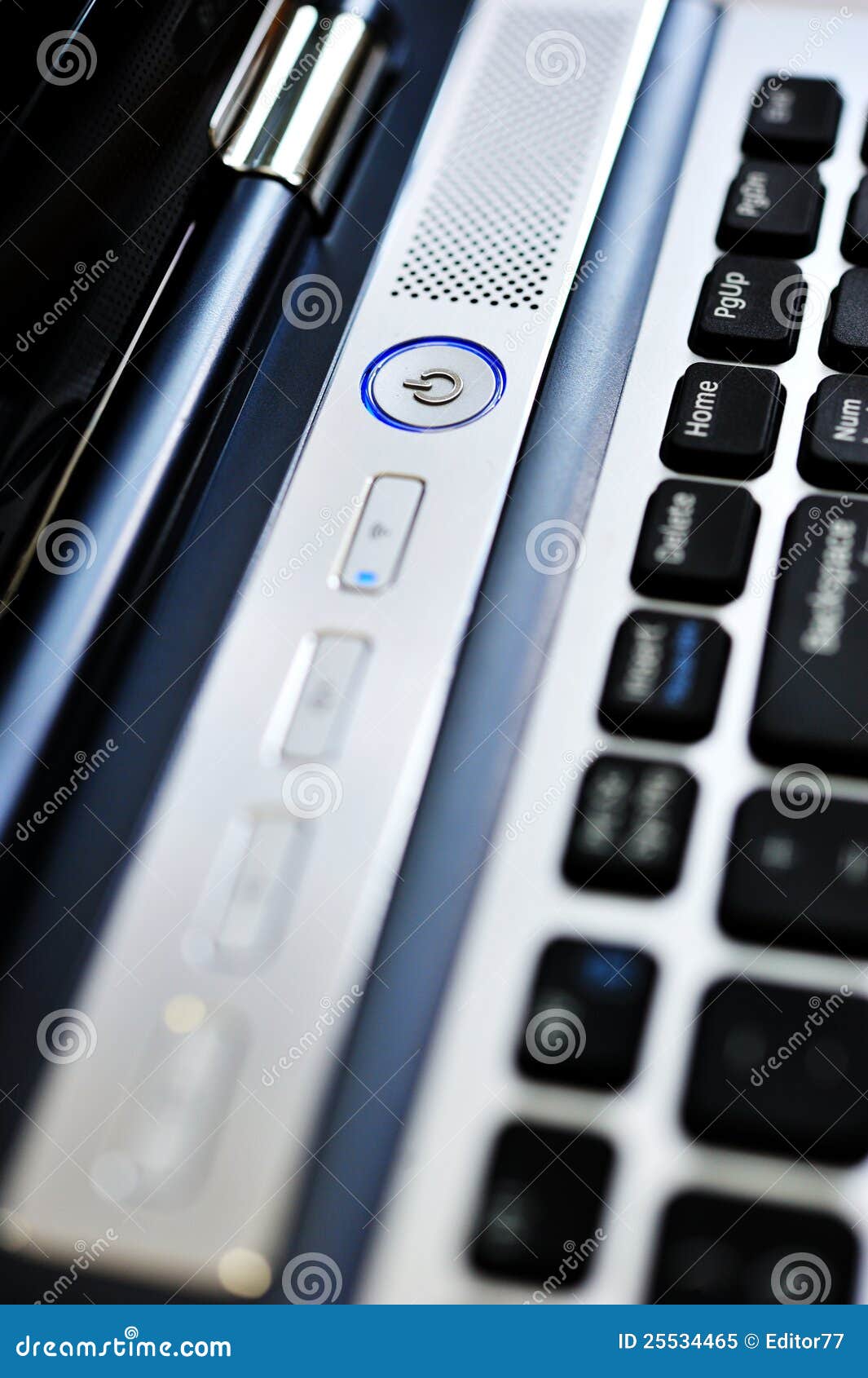 Power button from laptop stock image. Image of angle - 25534465