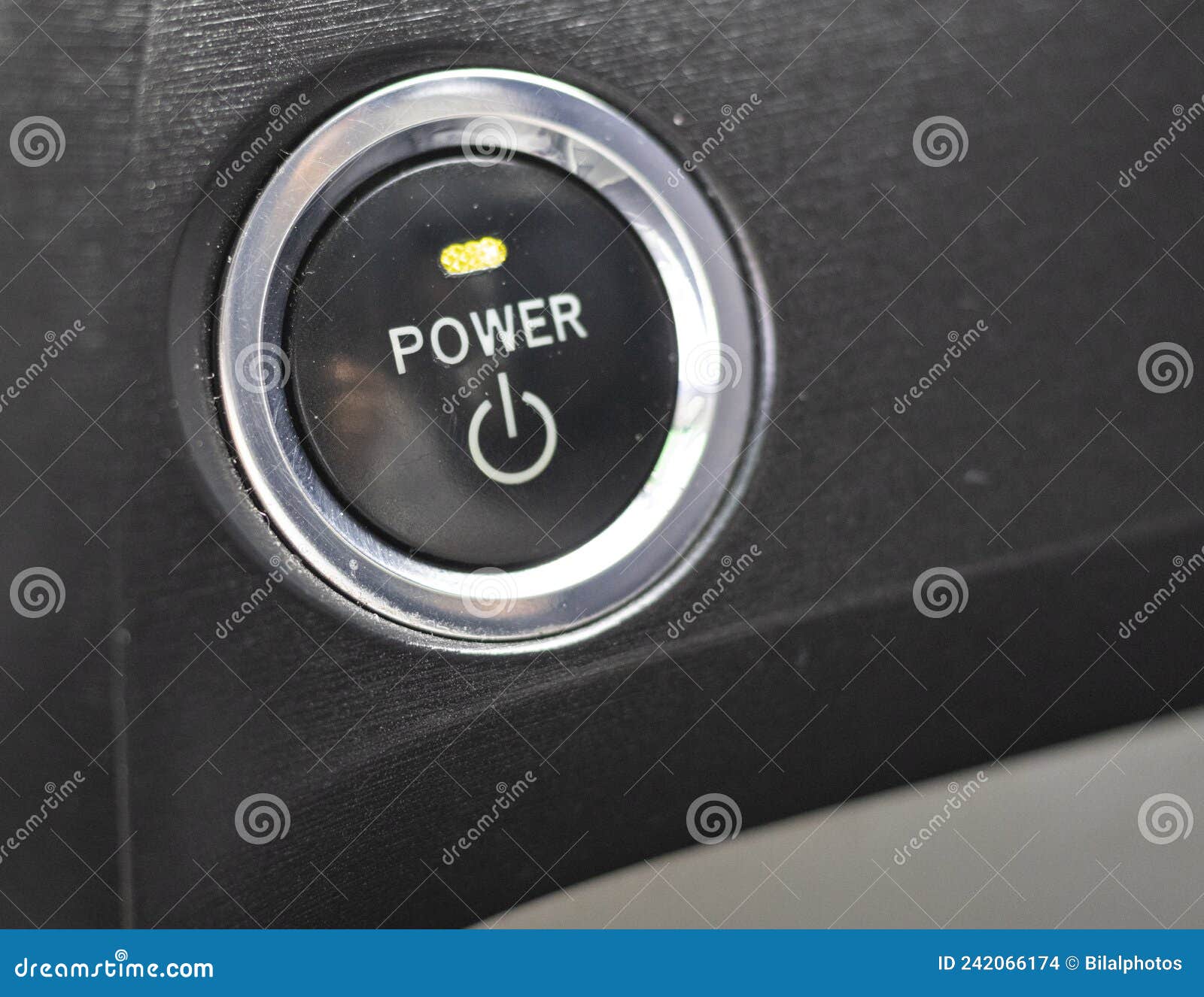 Power Button with Led Light on Stock Photo - Image of technology ...