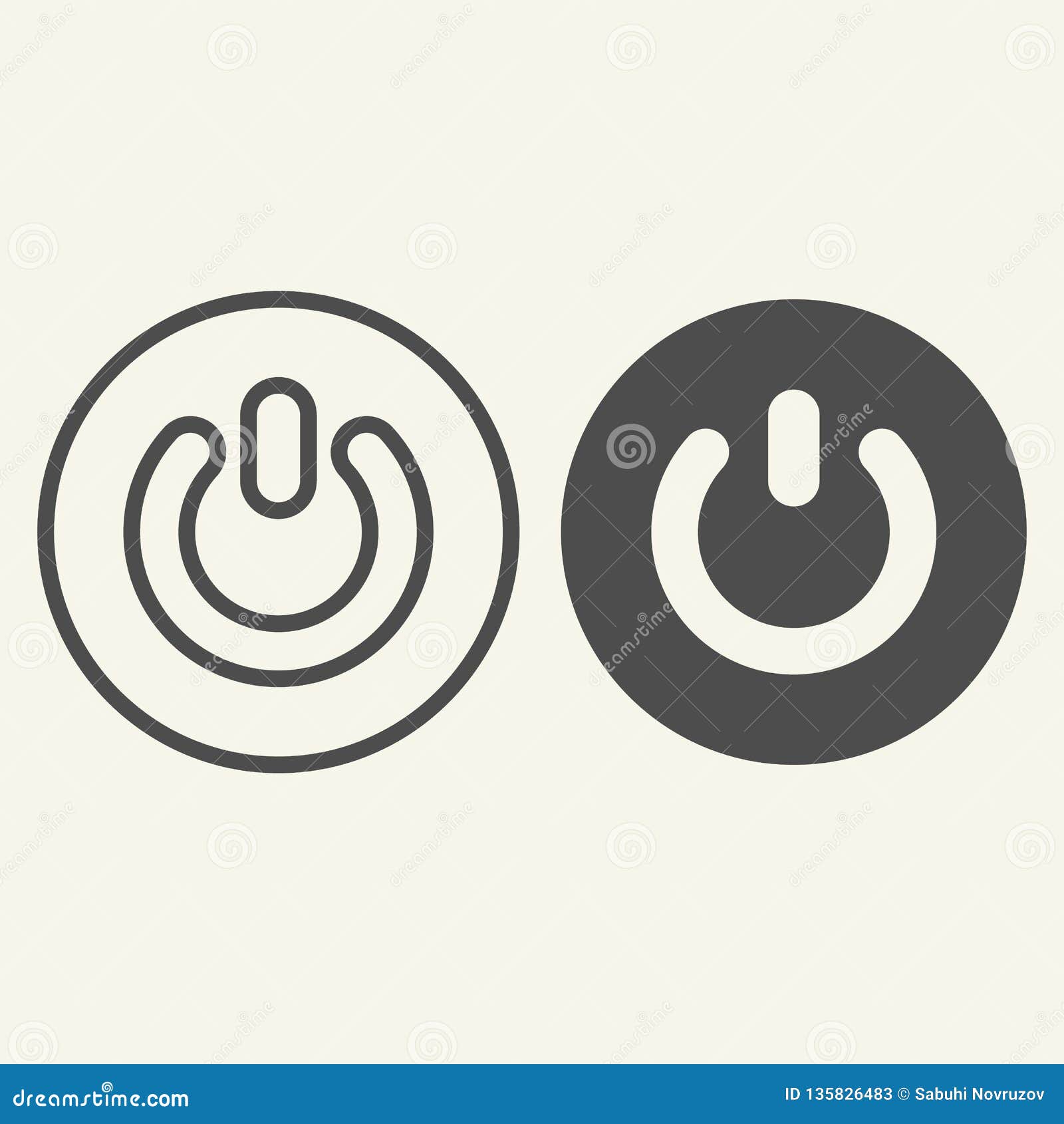 Power Button Line and Glyph Icon. Switch Vector Illustration Isolated ...