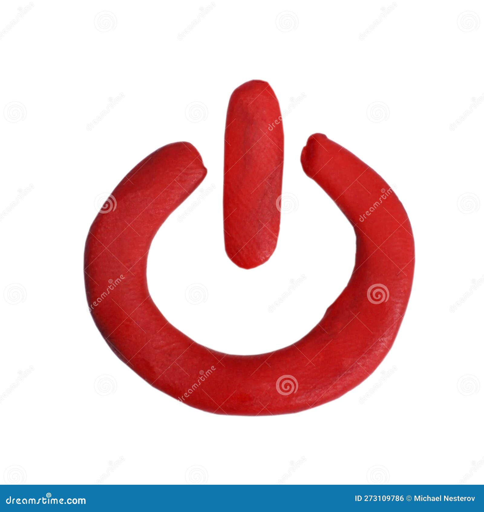 Power Button Logo Plasticine Icon Isolated on White Background Stock ...